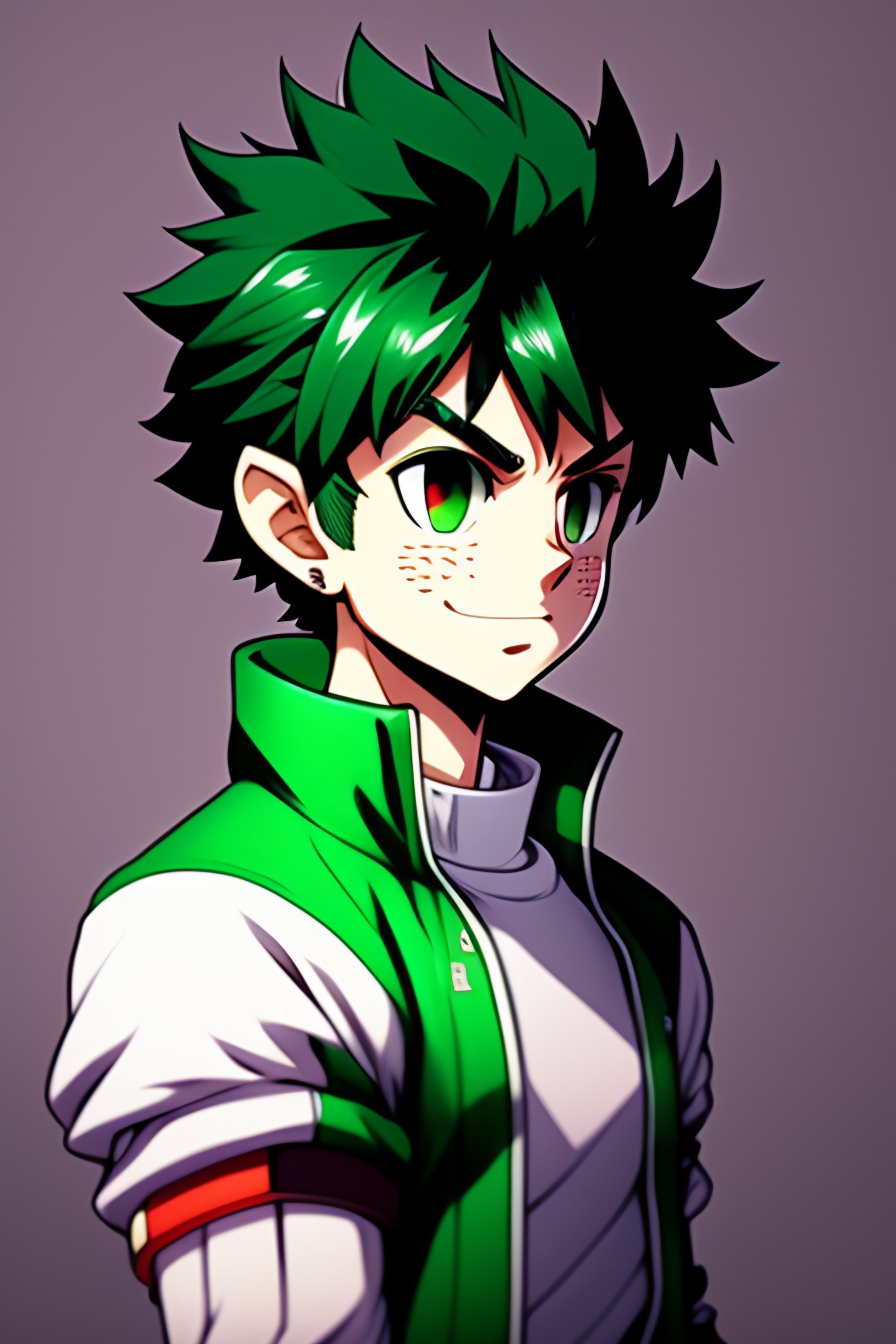 Lexica - Portrait de Deku dans My hero academia en style dessin