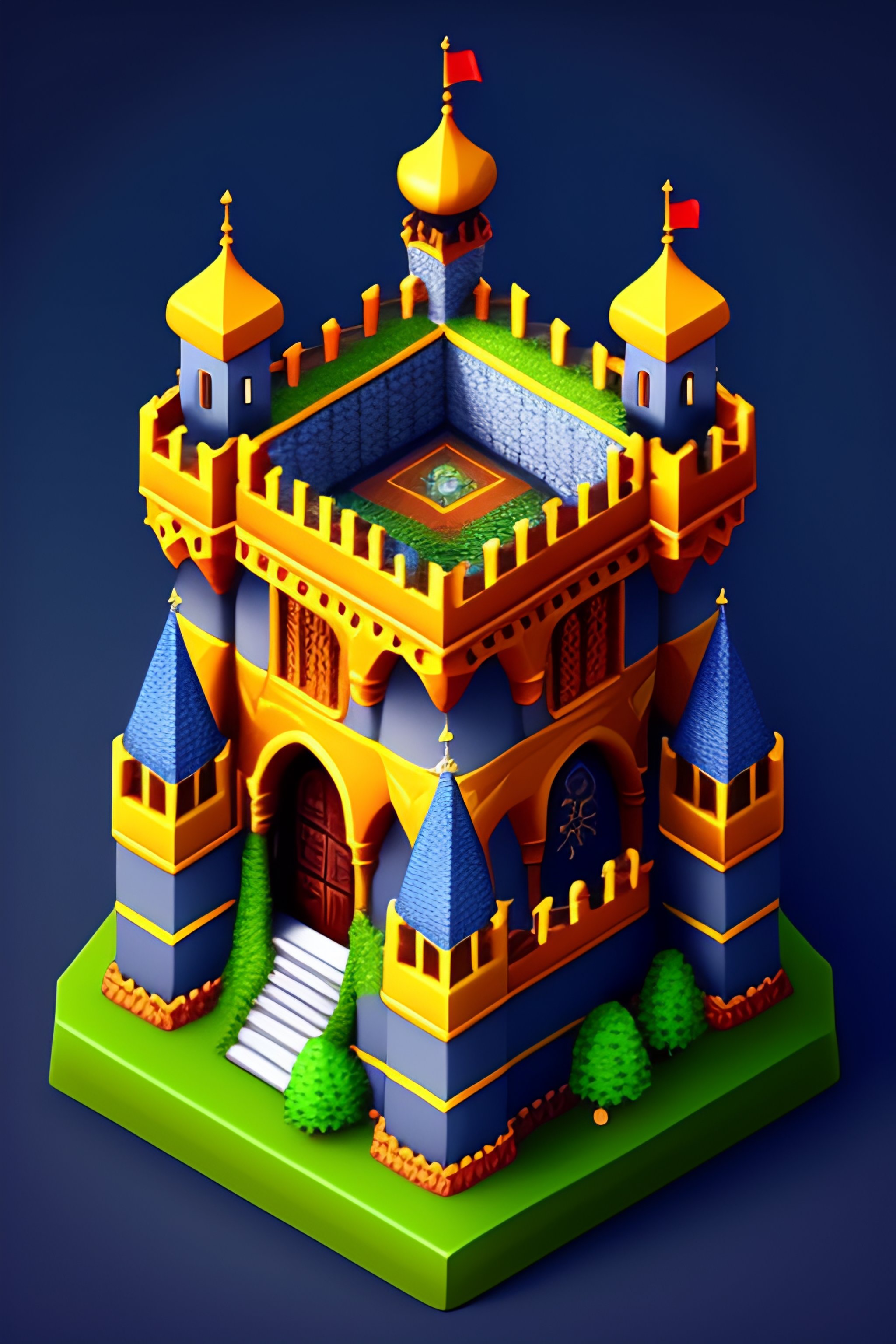 Lexica - Detailed isometric castle, C&C, strategic game, no background ...