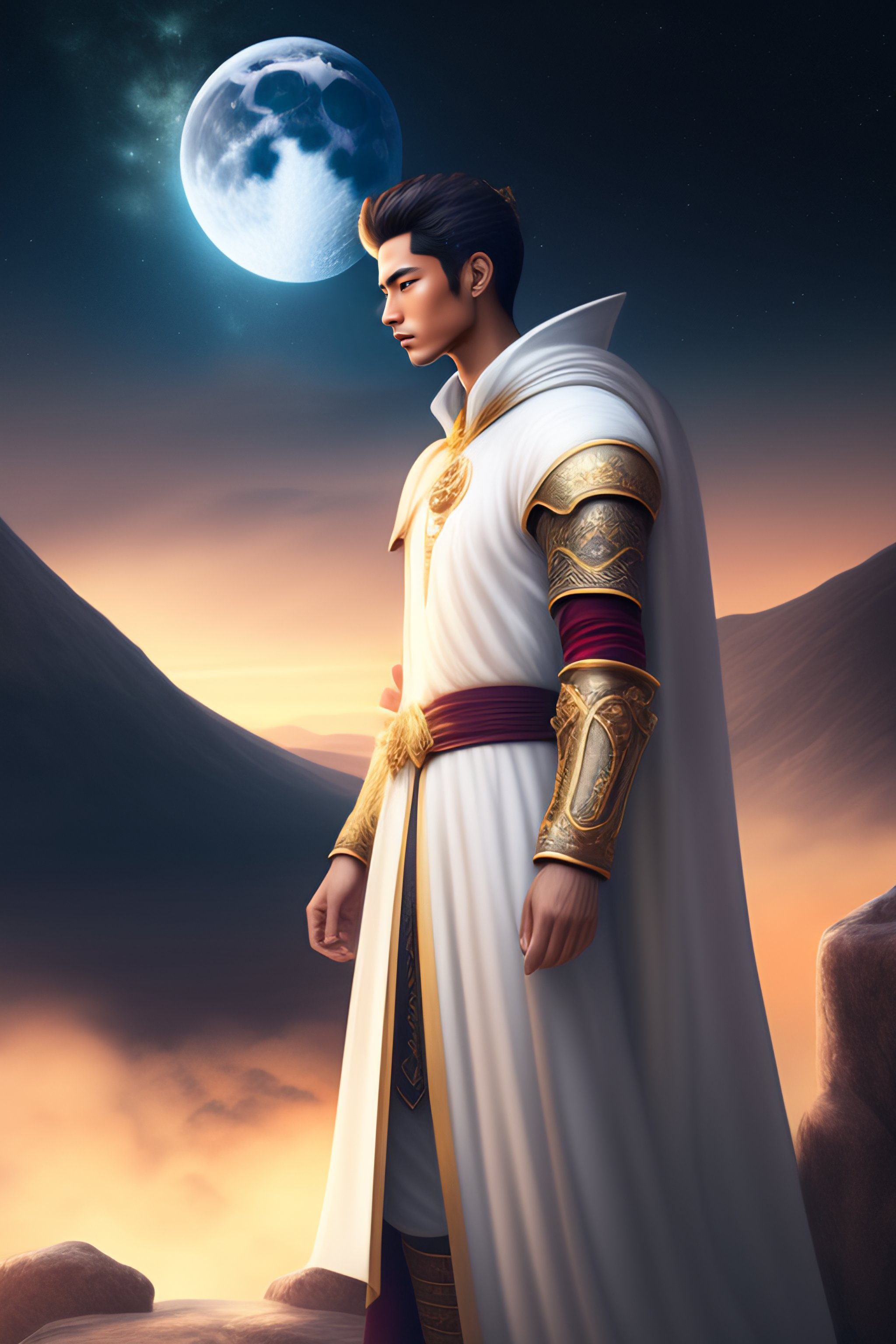 Lexica - Moon magic, moon white young male mage