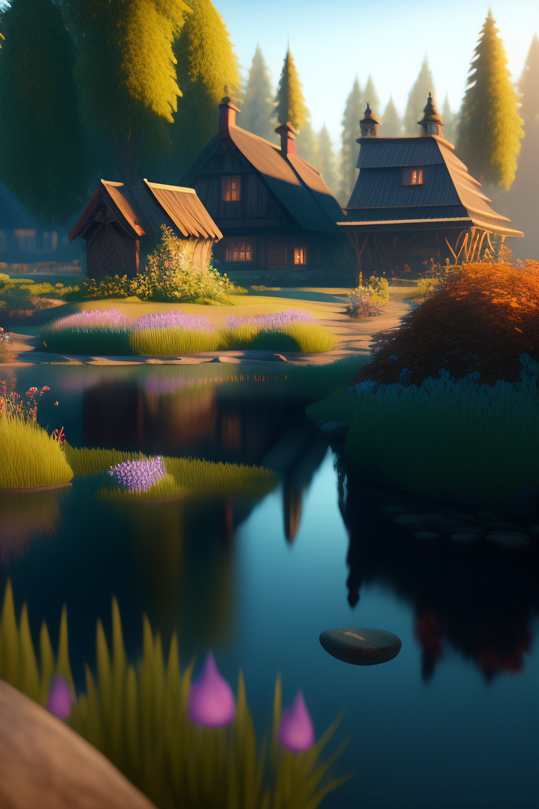Lexica - Russian nature, village, pixar disney, octane render, unreal ...