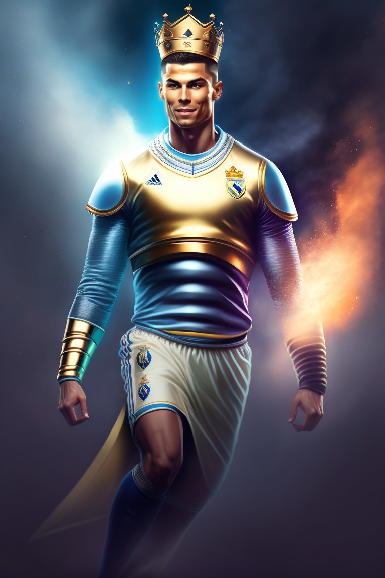 Lexica - Cristiano Ronaldo, king , football,throne,real madrid,robot ...