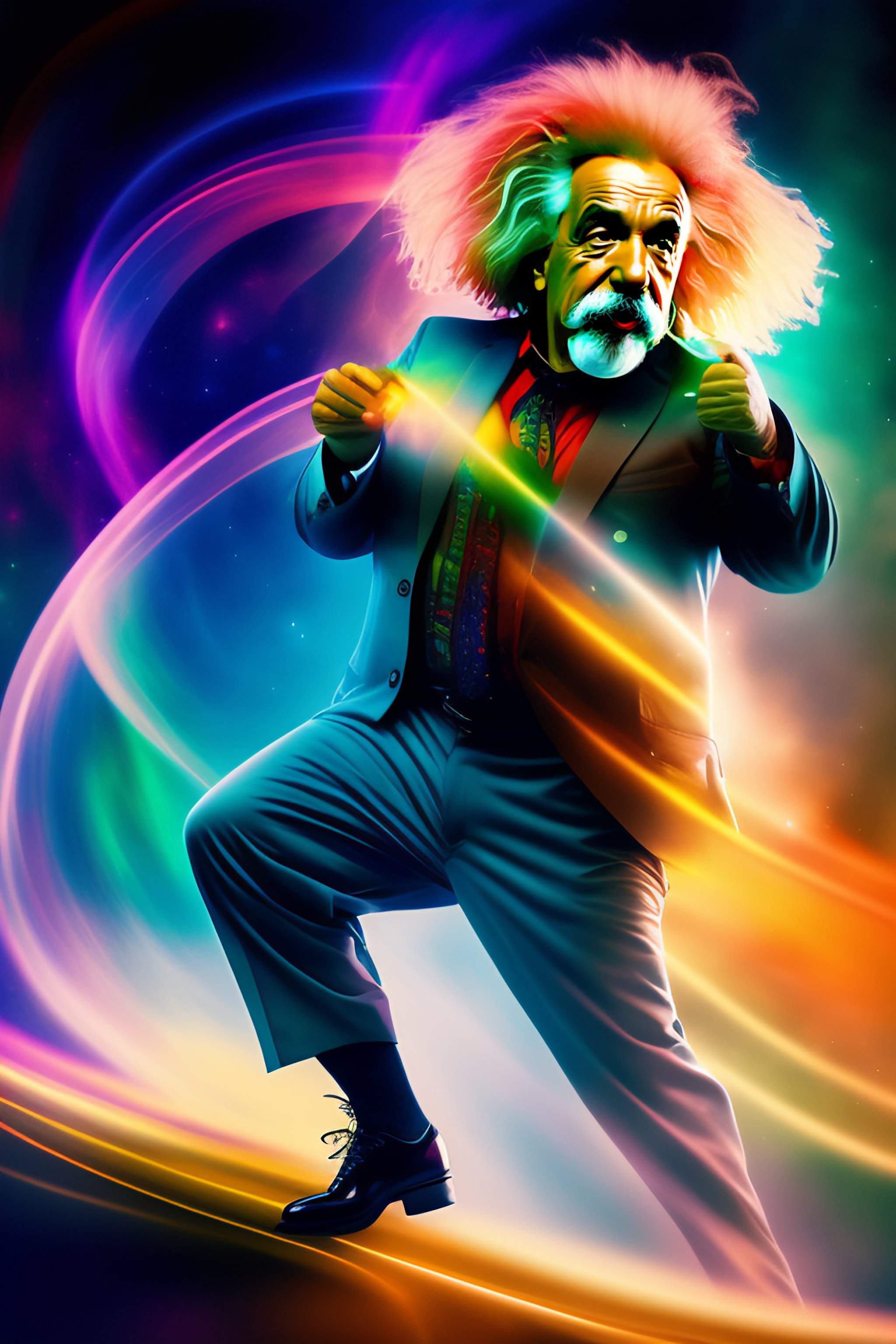 Lexica - Portrait of einstein dancing to dubstep
