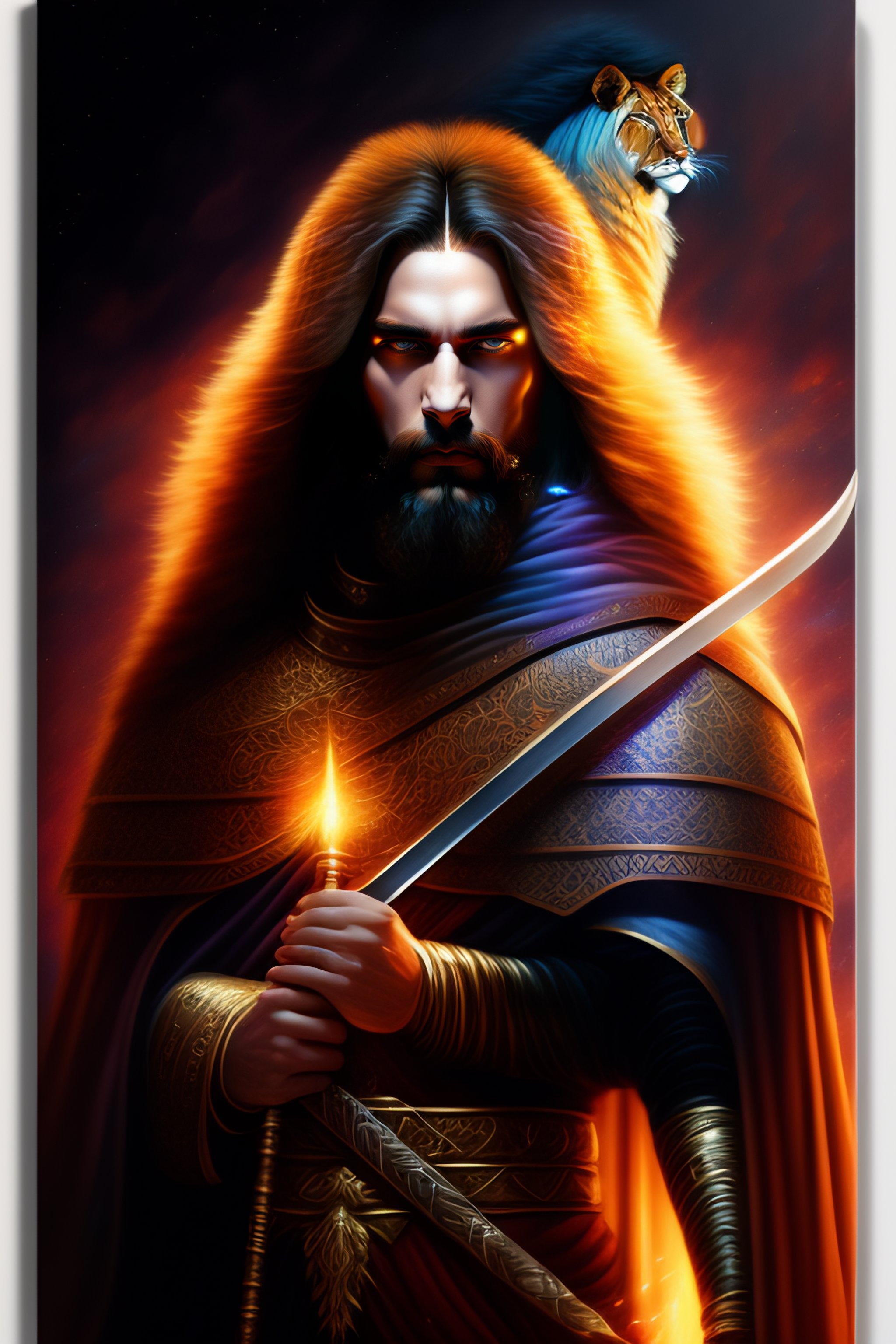 Cloaked Mage With Sword