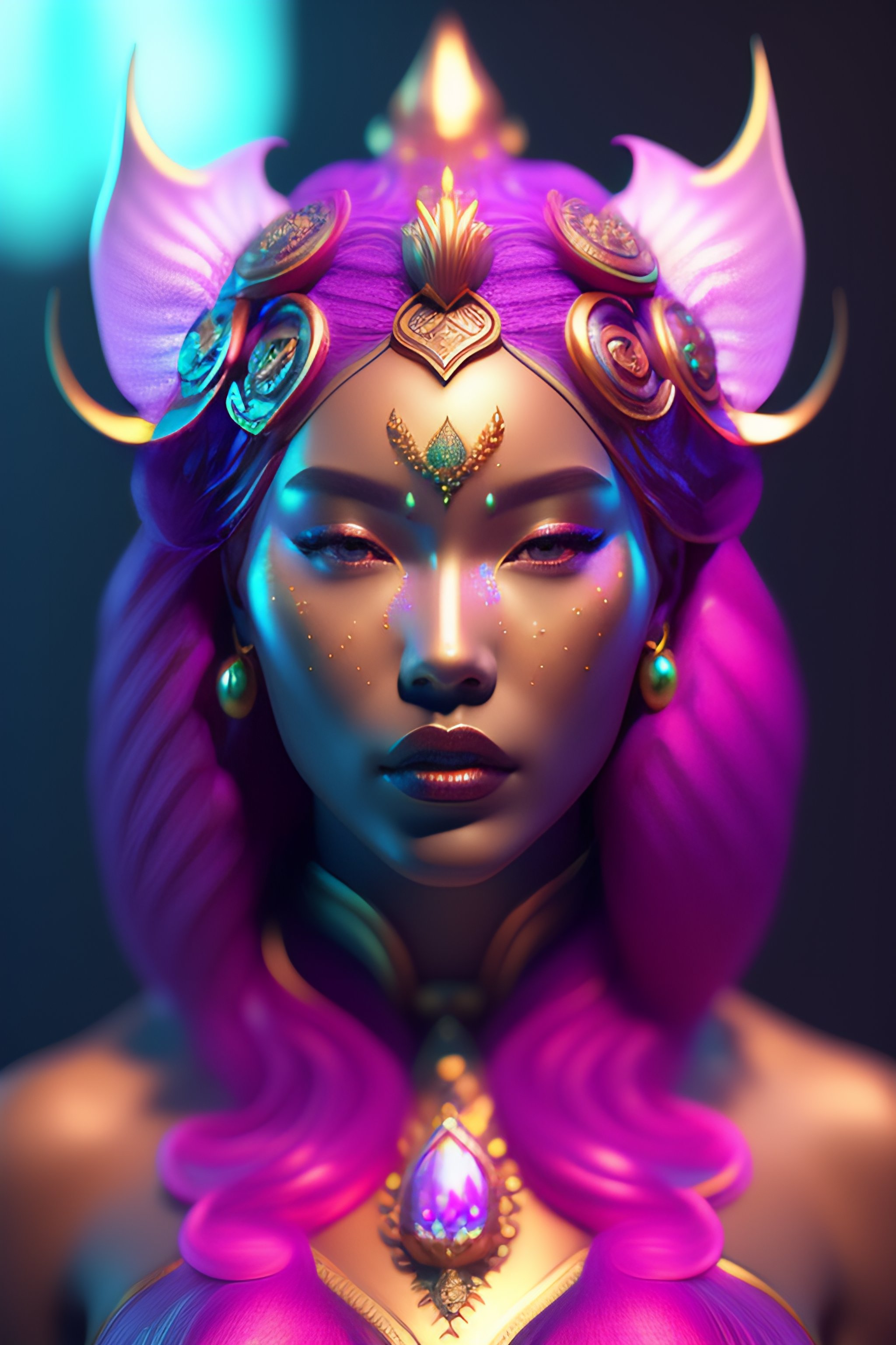 Lexica - Goddess princess face close-up portrait ram skull. hard ...