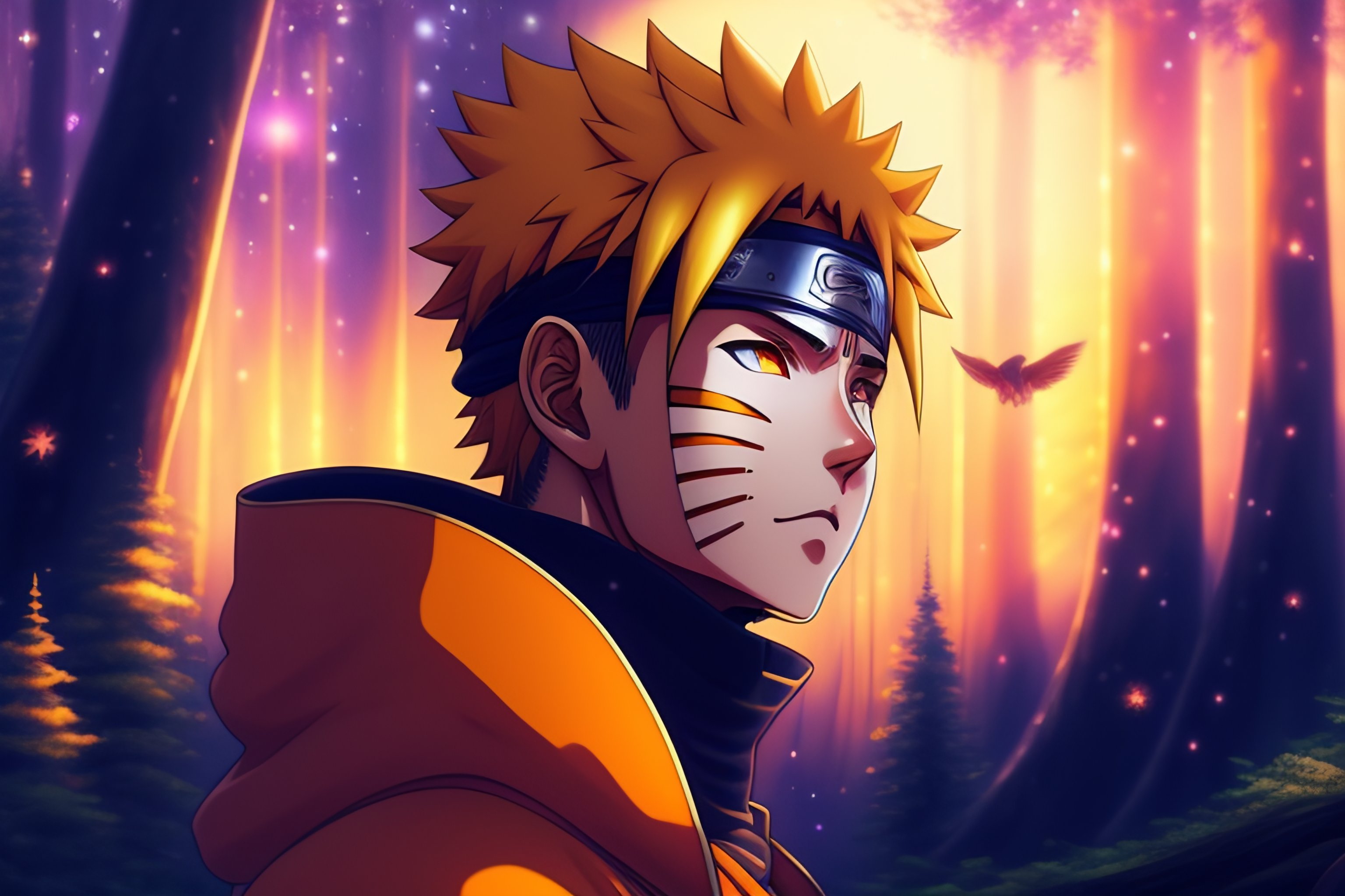 Lexica - Illustration of Naruto Uzumaki watching the stars laid down ...
