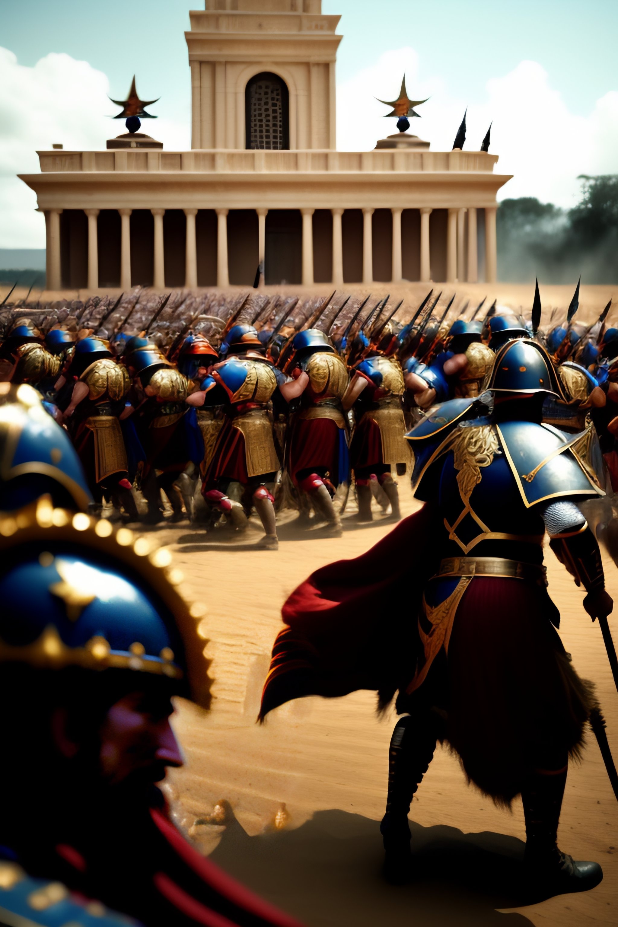 Lexica - A roman legion fighting a demon army on a battlefield covered ...