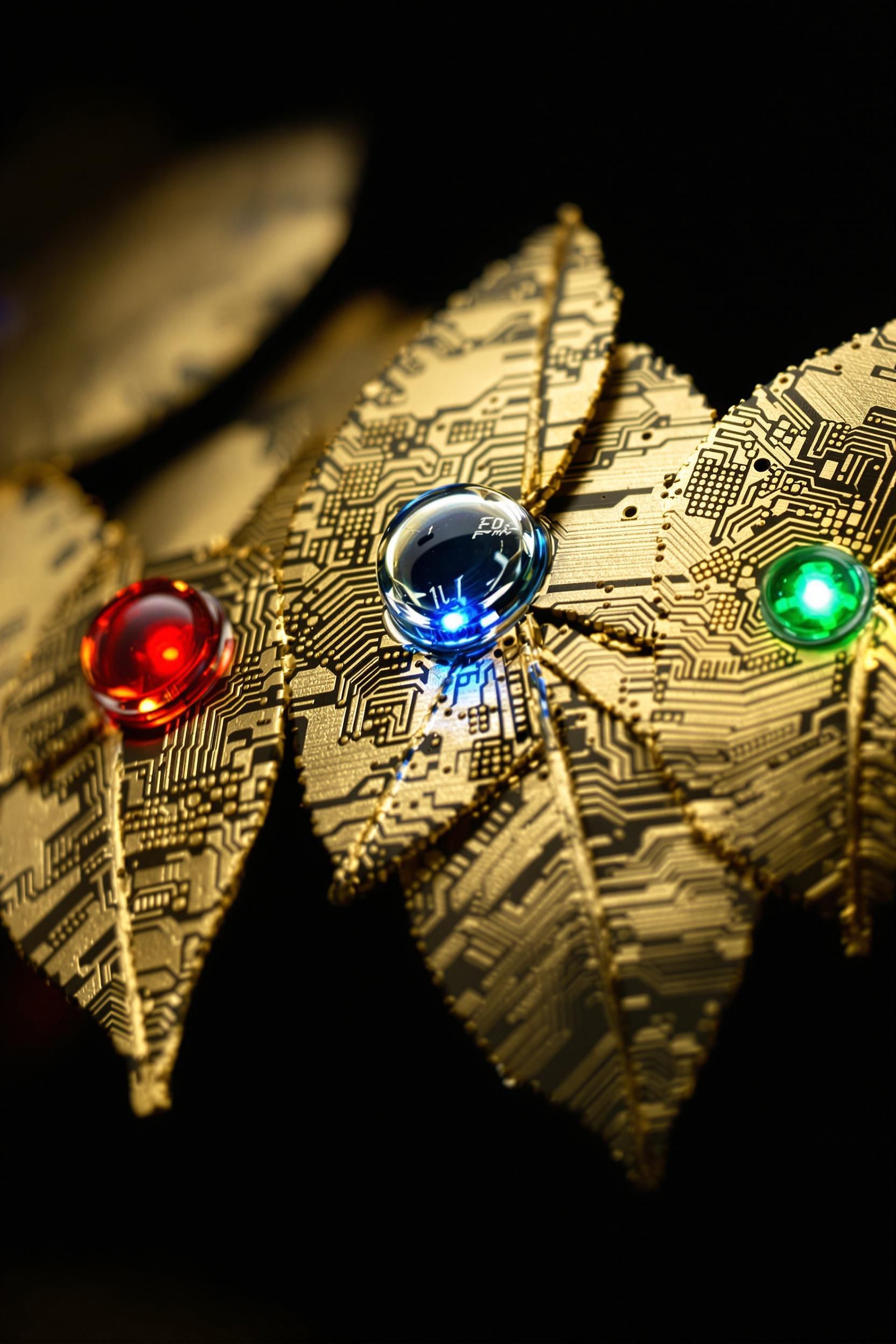 Lexica - [82165] Golden olive leaf headband, minimalist wearable device ...