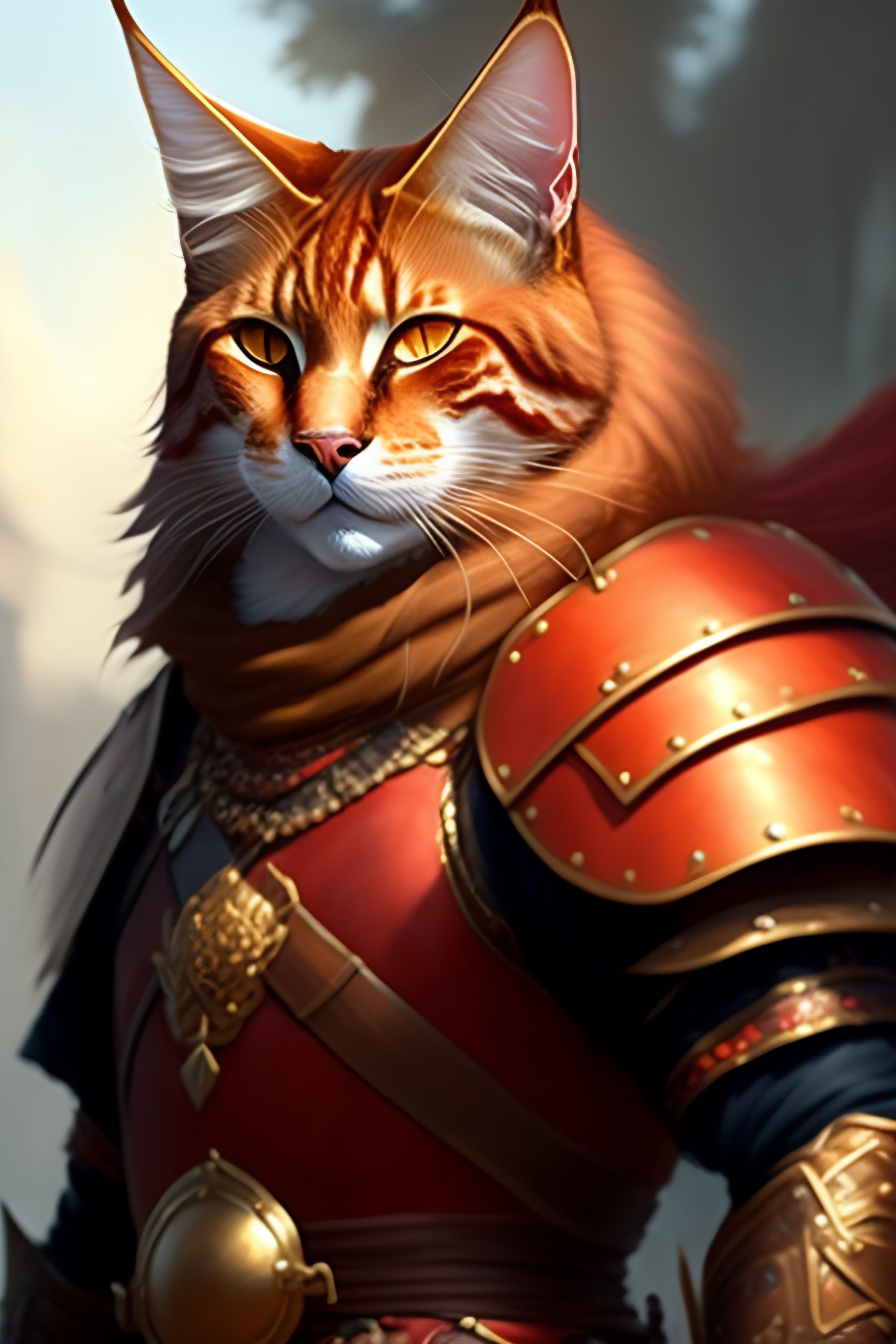 Lexica - A detailed full length painting of anthropomorphic red ...