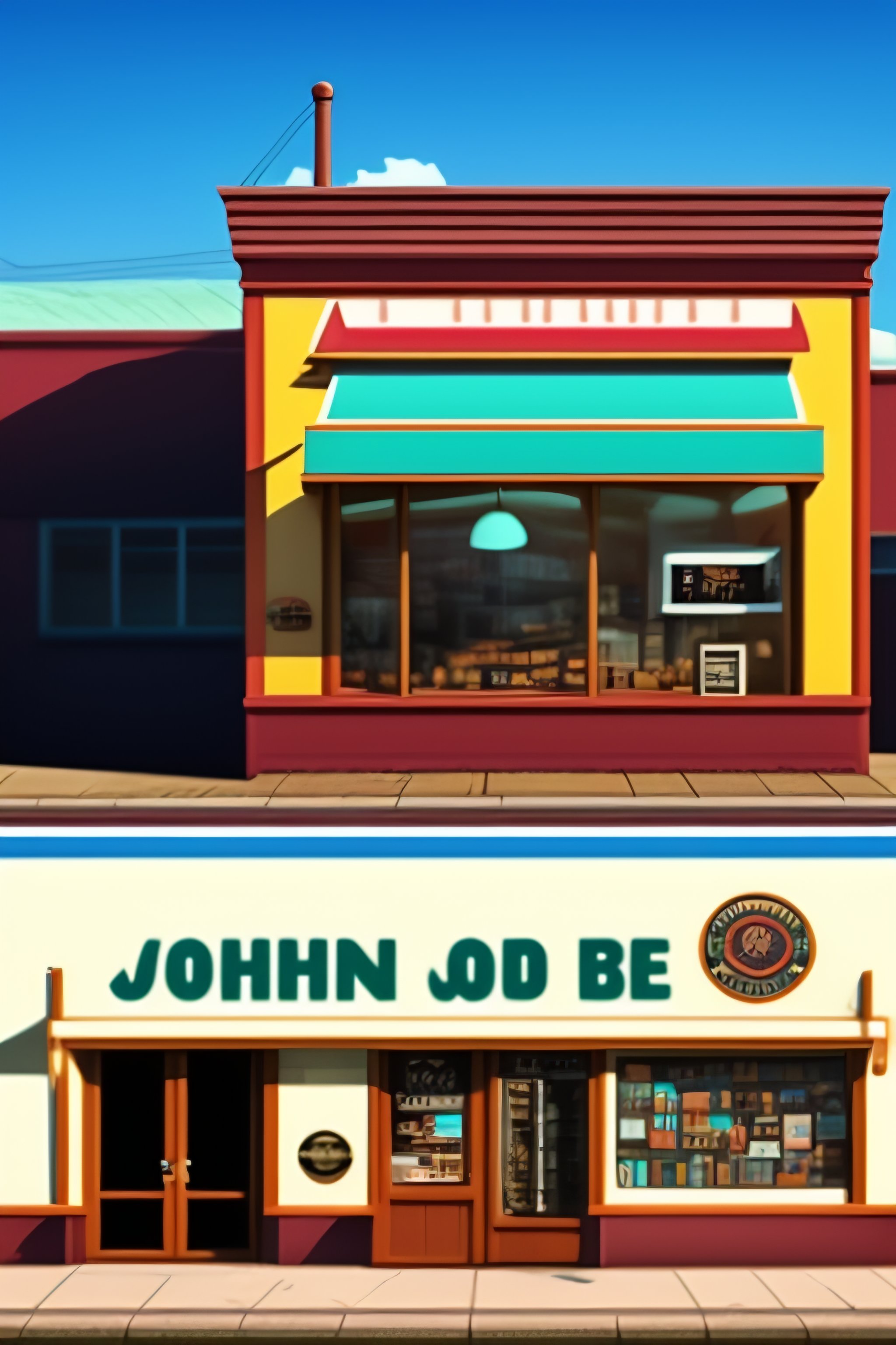 Lexica - "John Doe Records" cartoon record store