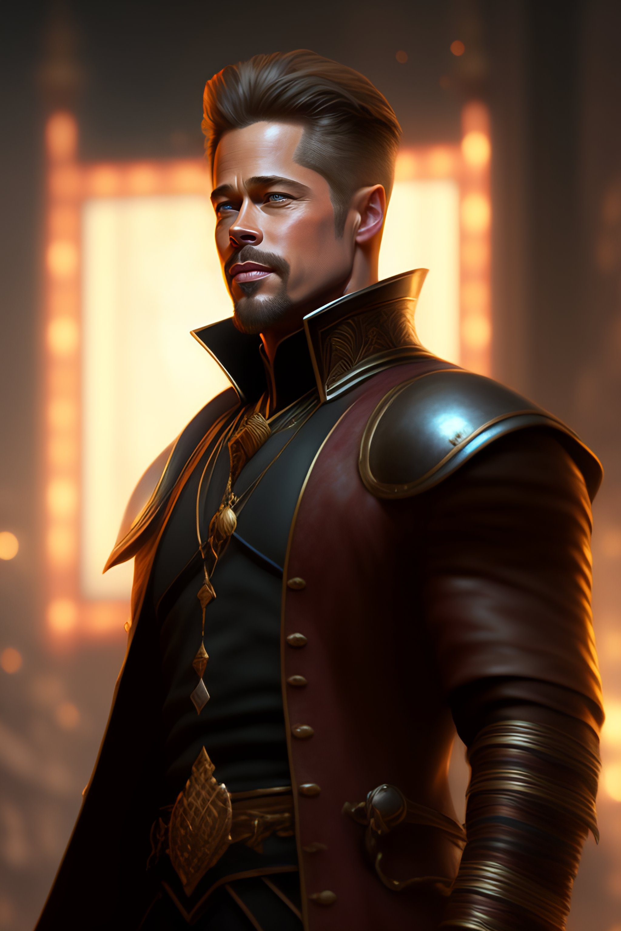 Lexica - Brad Pitt staring at the camera smirking and laughing, magic ...