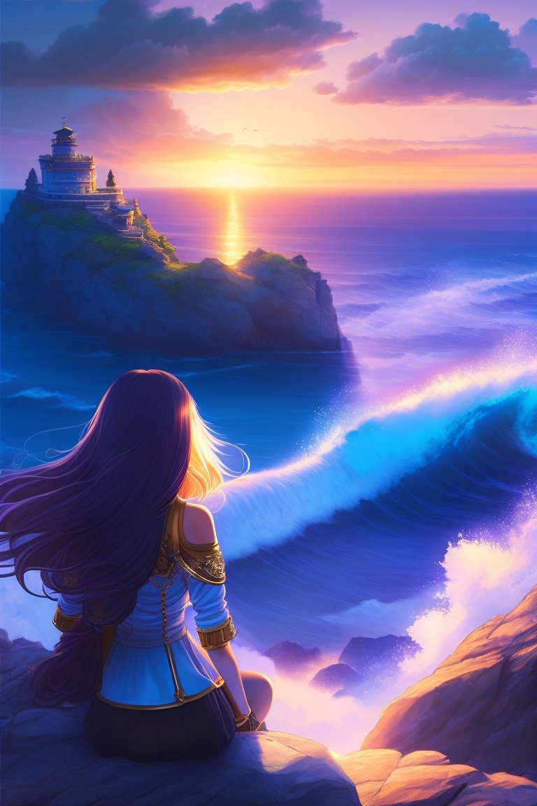 Lexica - Watching a beautiful anime girl looking at the amazing ...