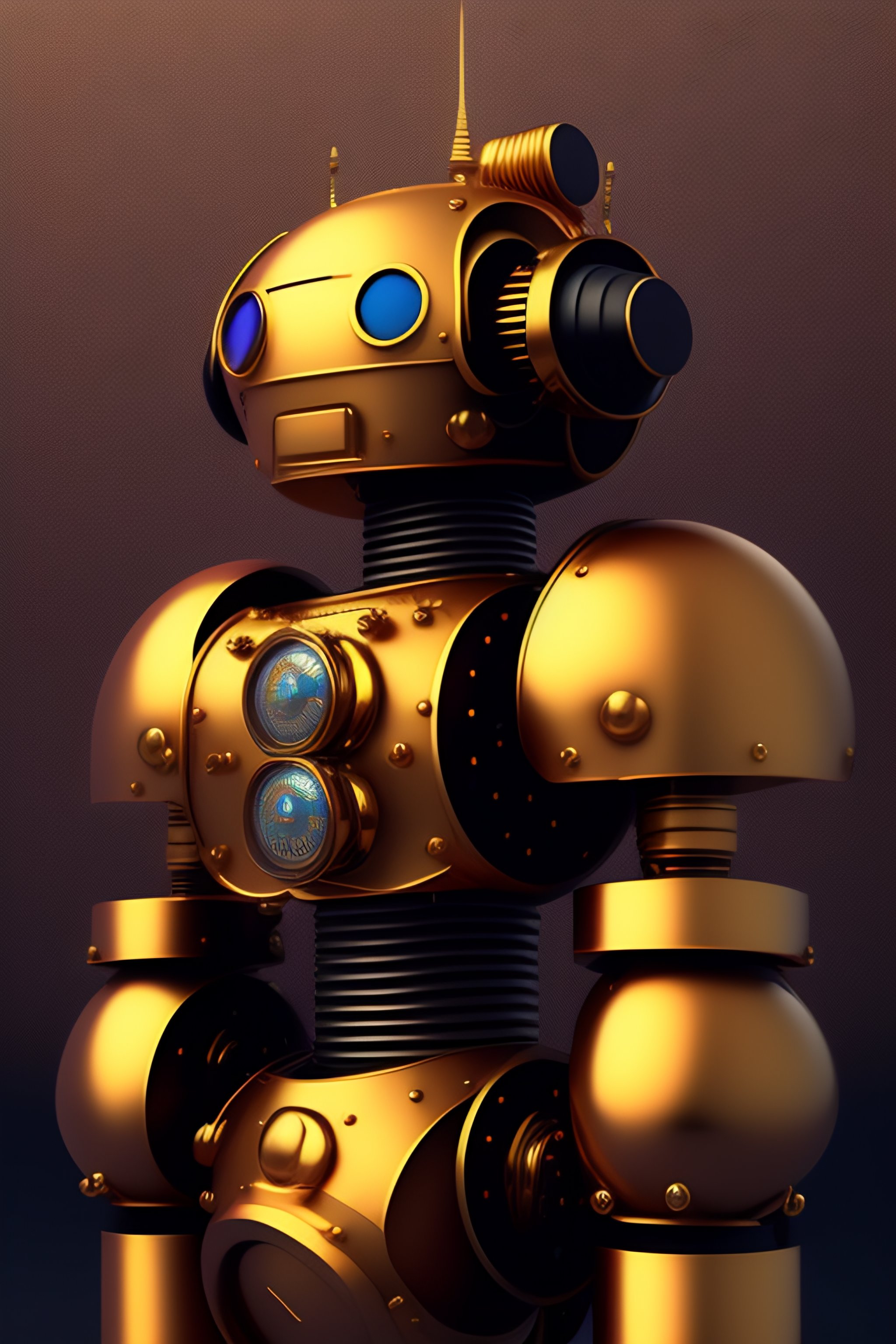 Lexica - Illustration of a robot made of clock parts in the style of ...