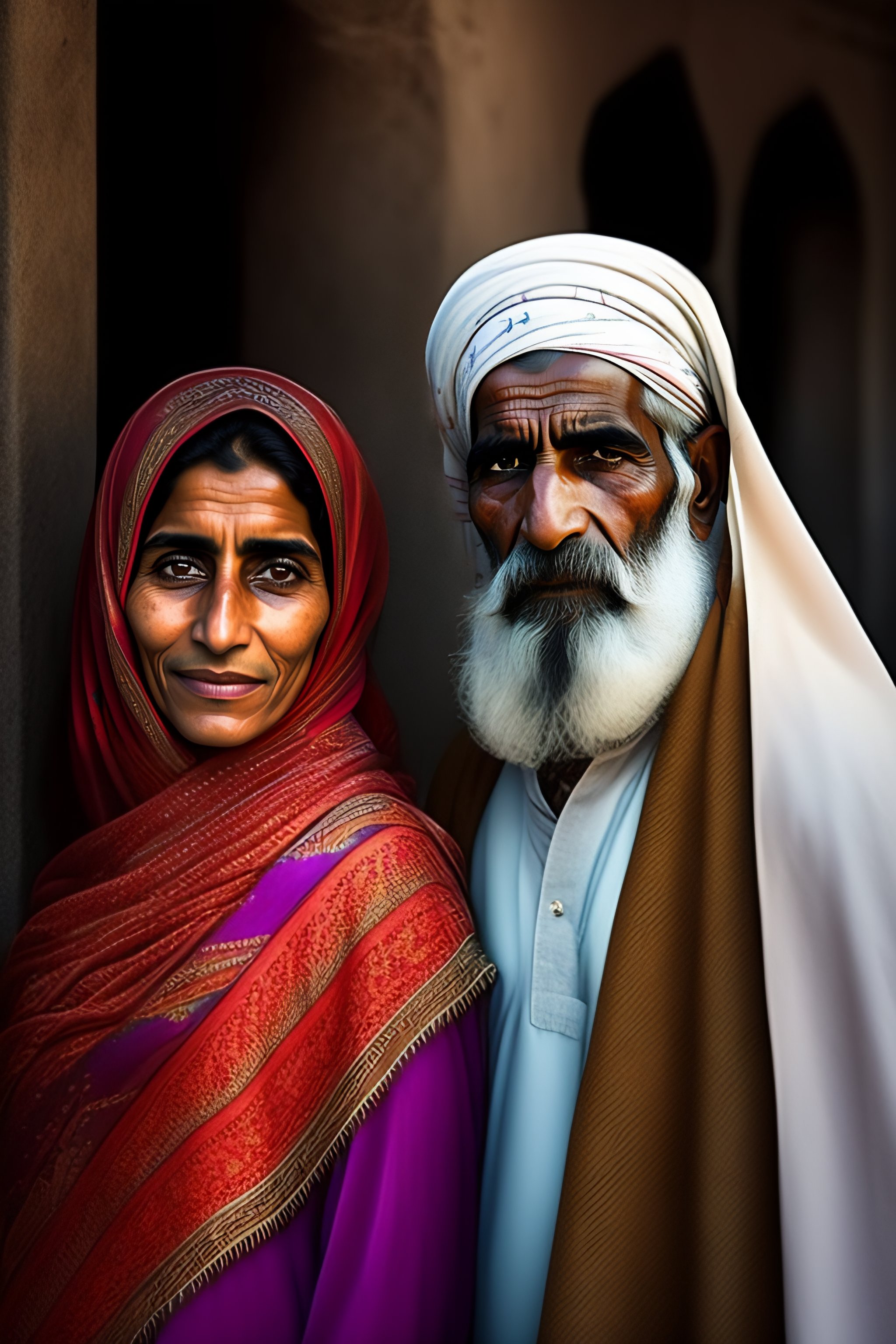 Lexica - Portrait Iranian poor muslim man and woman