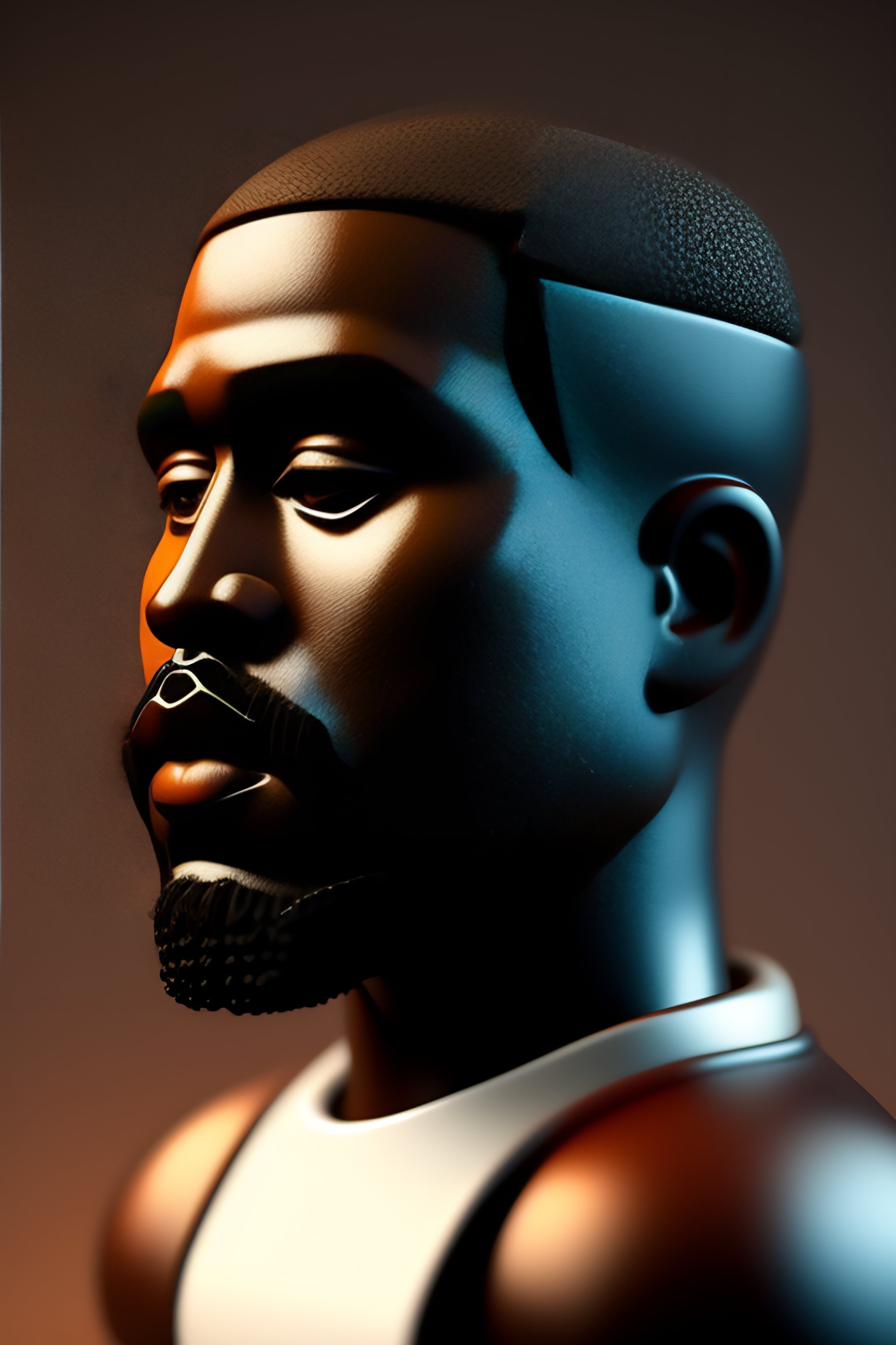 Lexica - Kanye west, lego figure style, 3d render, artstation model