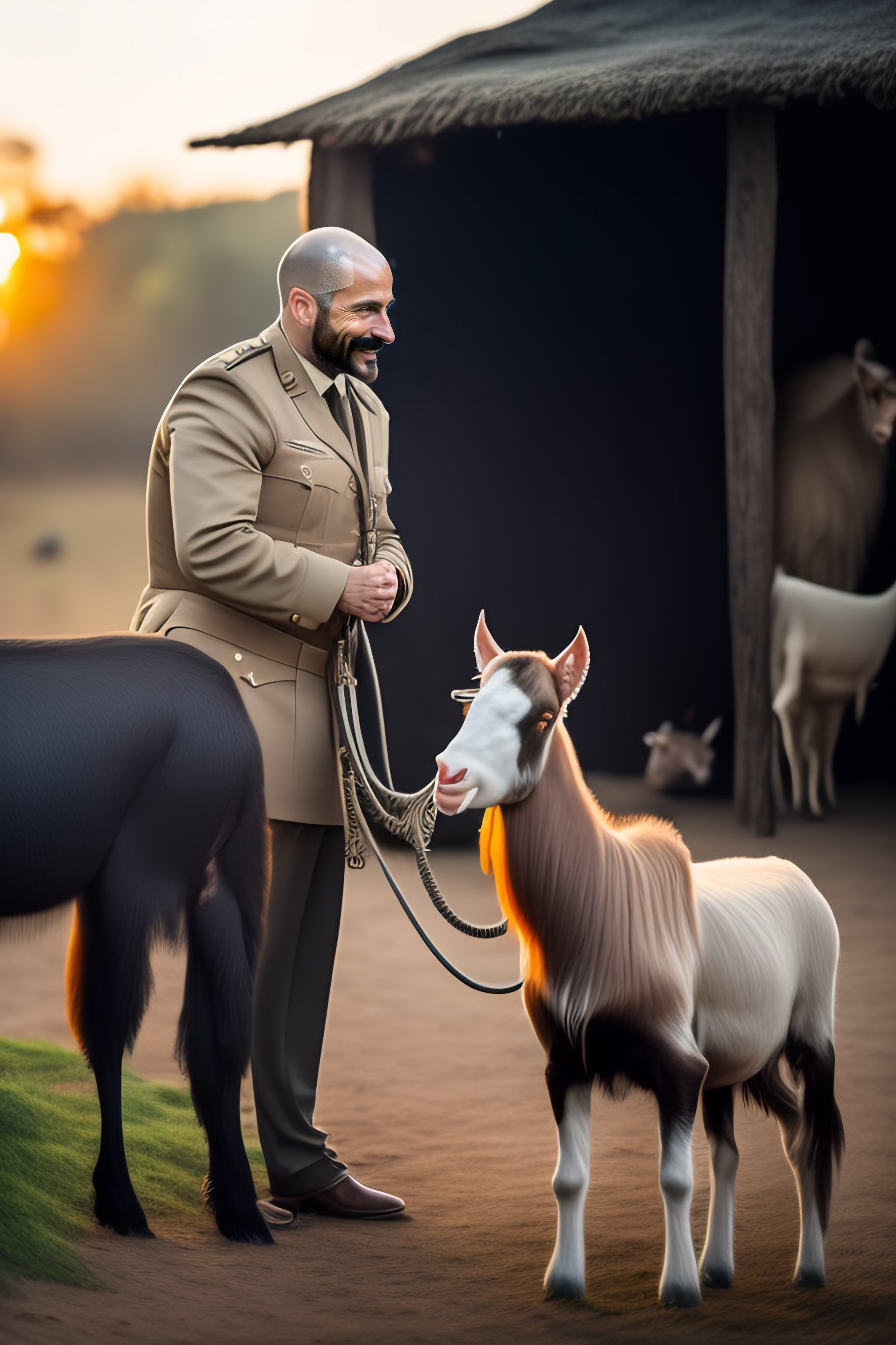 Lexica - An hairless dude with a moustache and no goatee playing with a ...