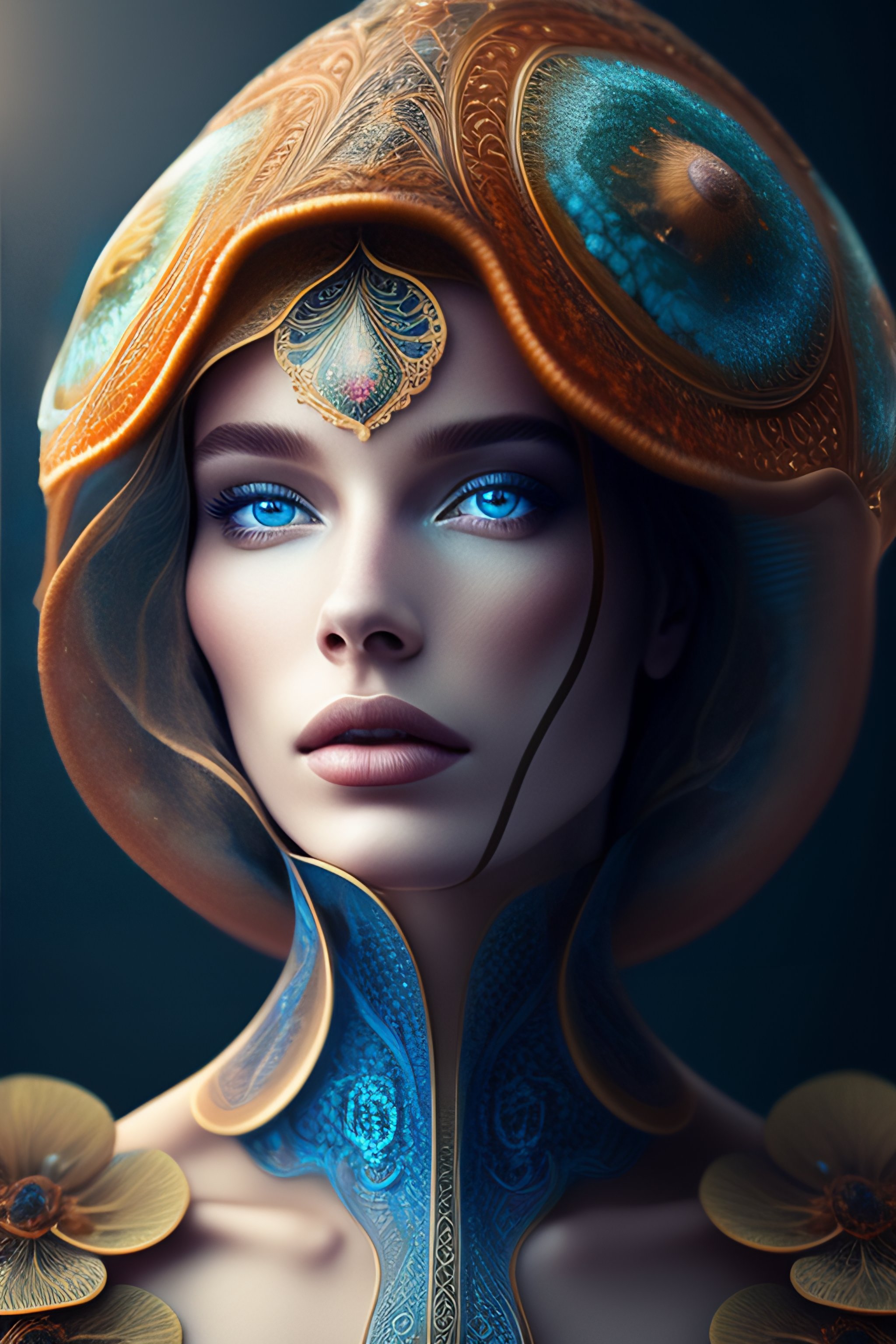 Lexica - *transparency layered human inside with mushroom hybrid ...