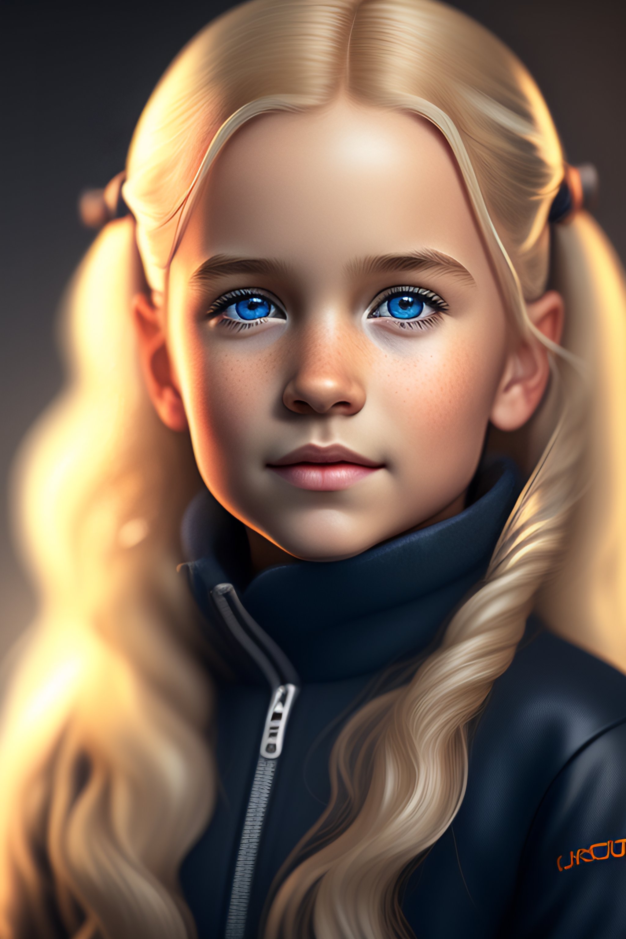 Lexica - Professional portrait of young girl blonde child, blonde hair ...