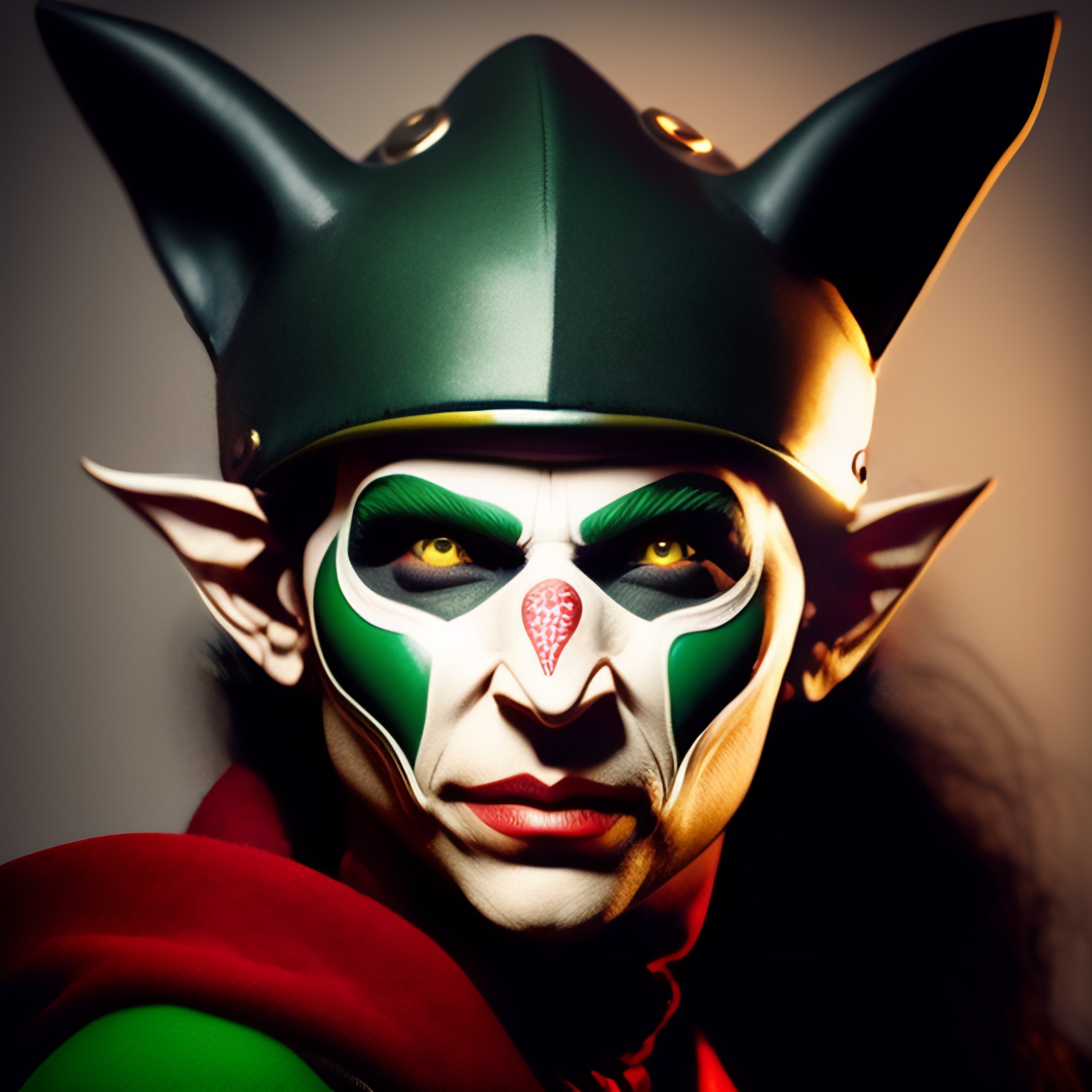 Lexica - Creepy horror elf wearing a hockey mask with elf ears