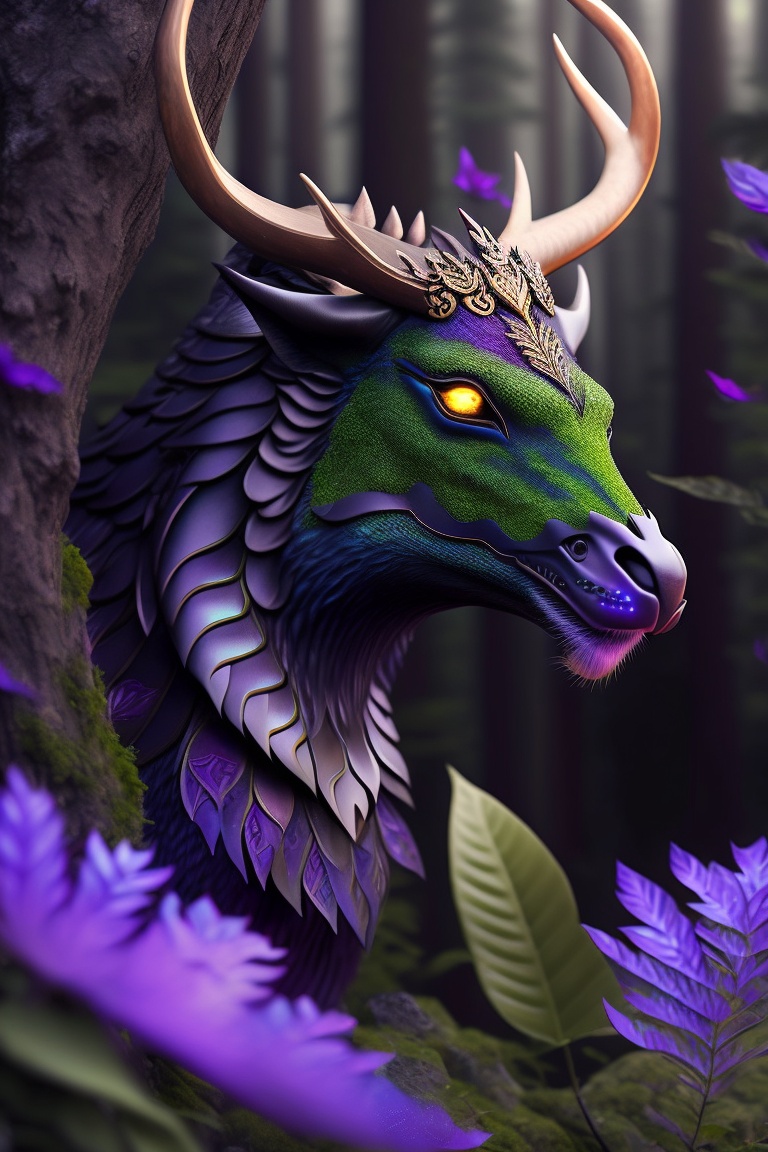 Lexica - The deity dragon of the dark and enchanted forest realm is a ...