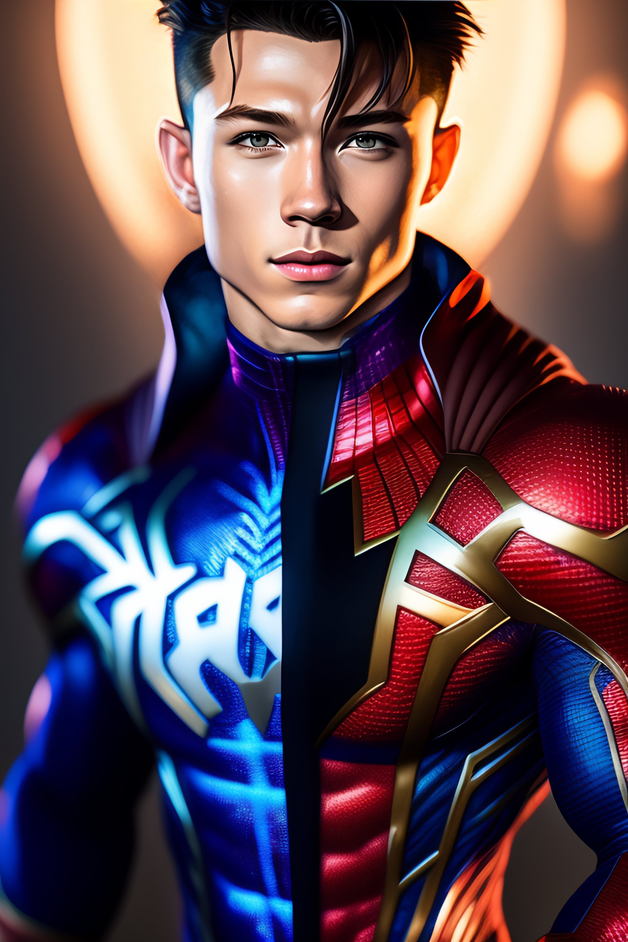 Lexica - Full body potrait muscular ripped tom holland as spiderman ...