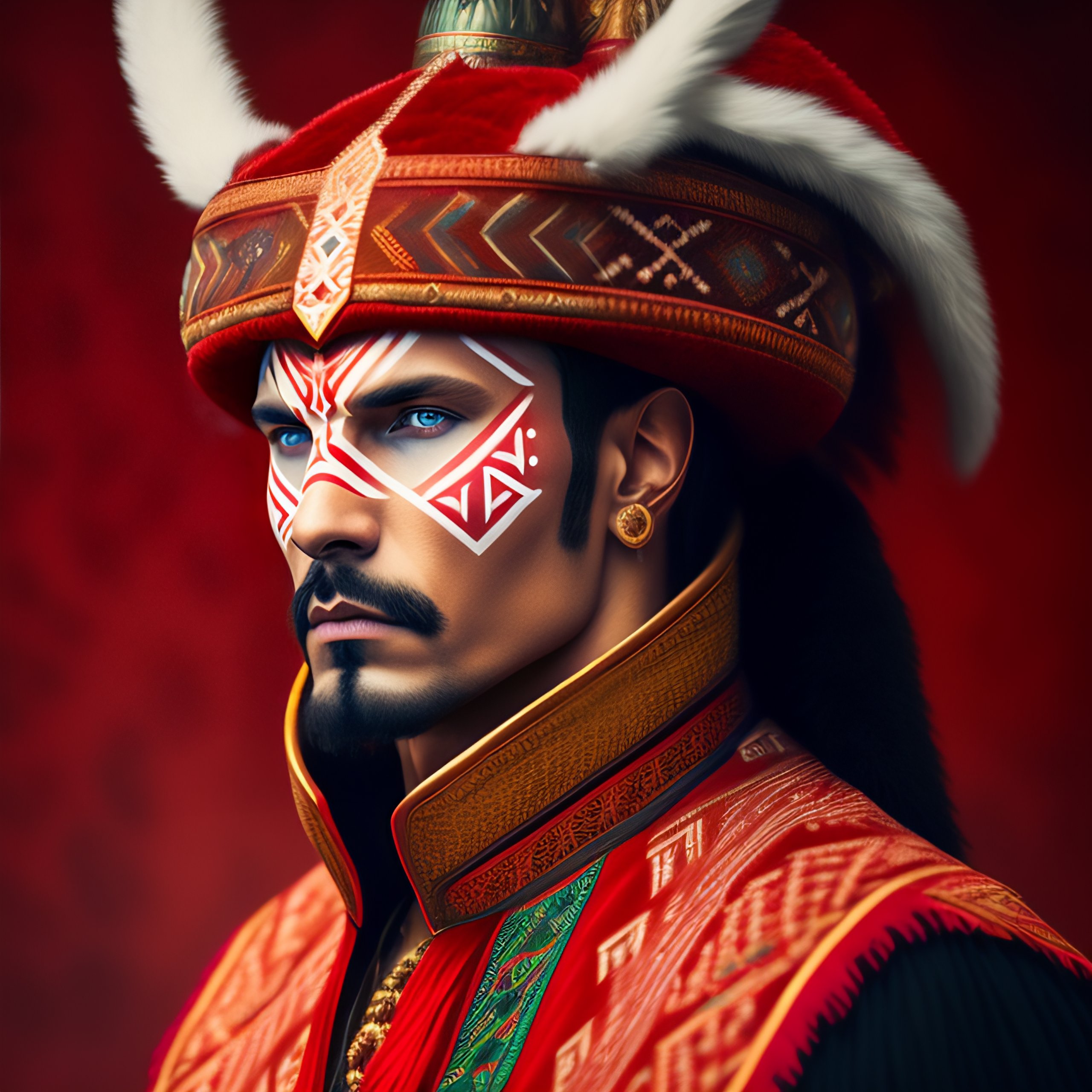 Lexica - A long shot of a slavic man wearing a wooden kuker tribal ...