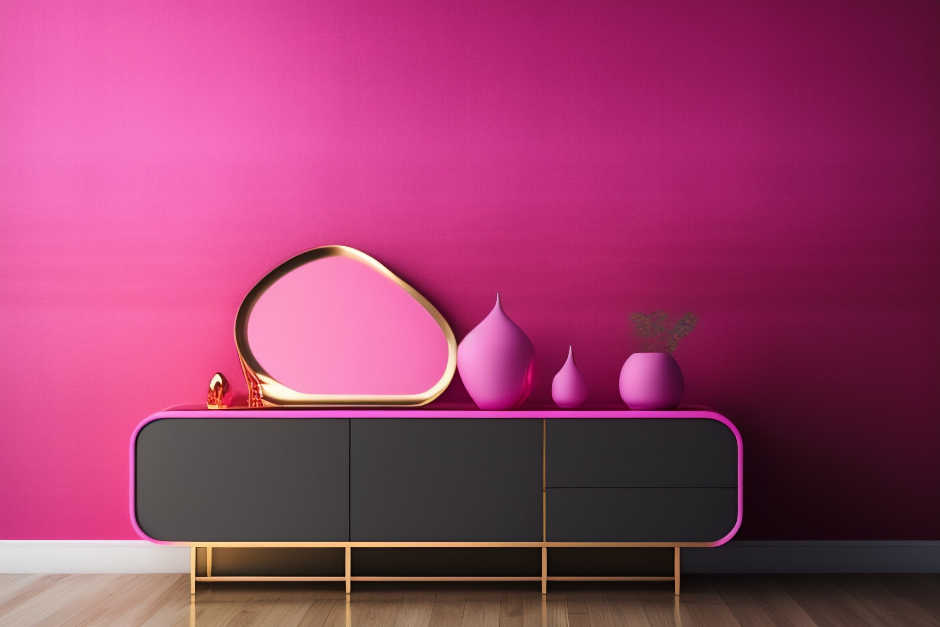 Lexica - Pink wall, gold, depth of field, background, high definition ...