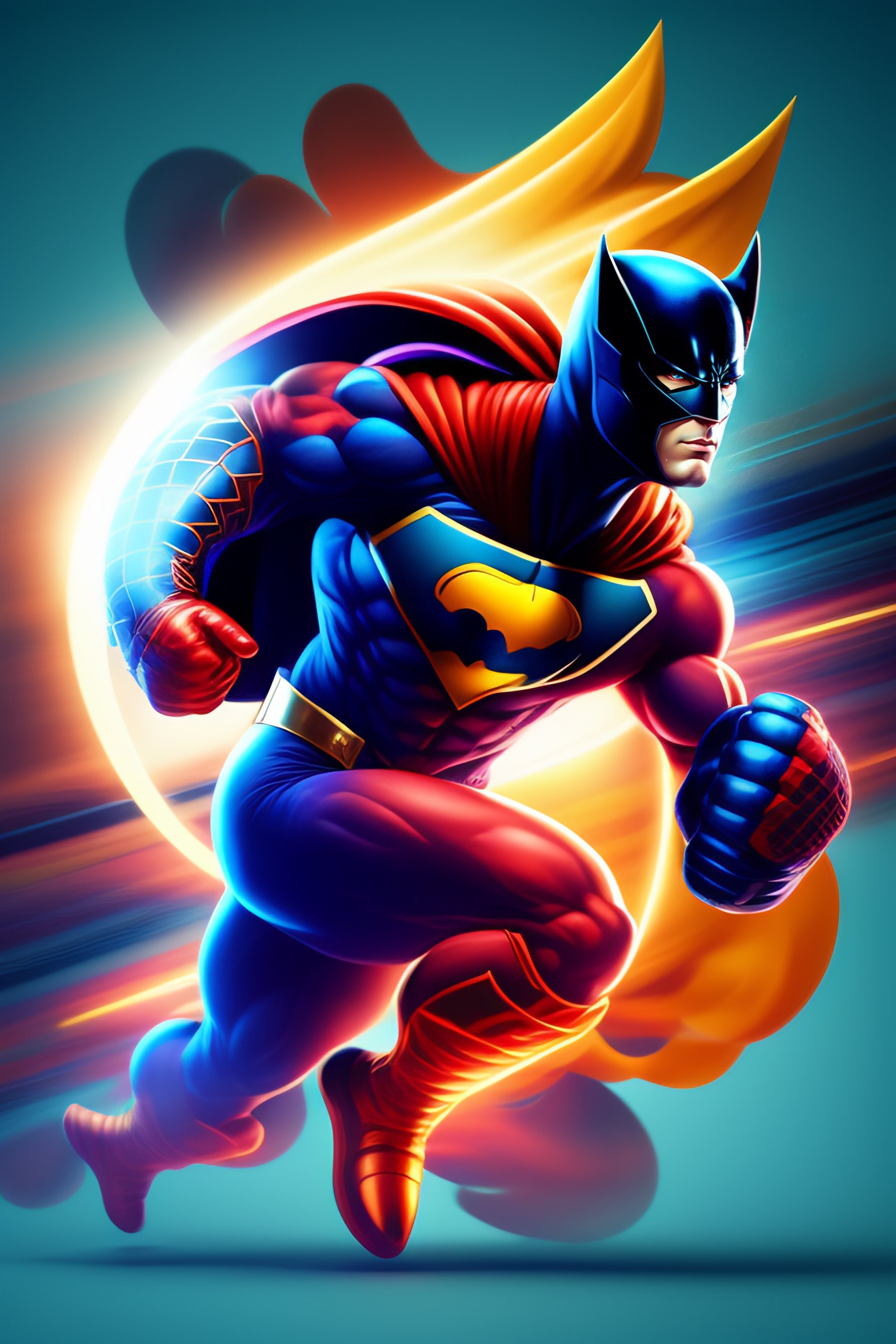 Lexica - T-shirt logo with a graphic of a superhero in action, such as ...