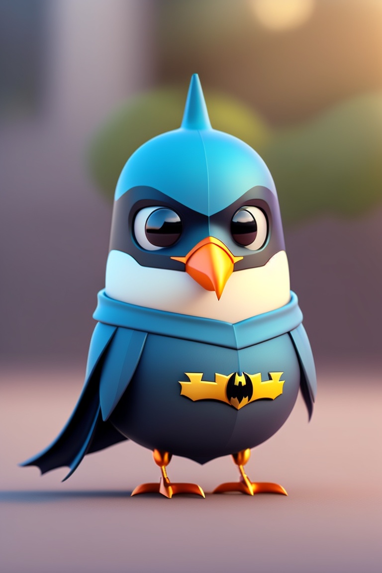 Lexica - Small and chubby bird, disguised as batman, humanized, very ...
