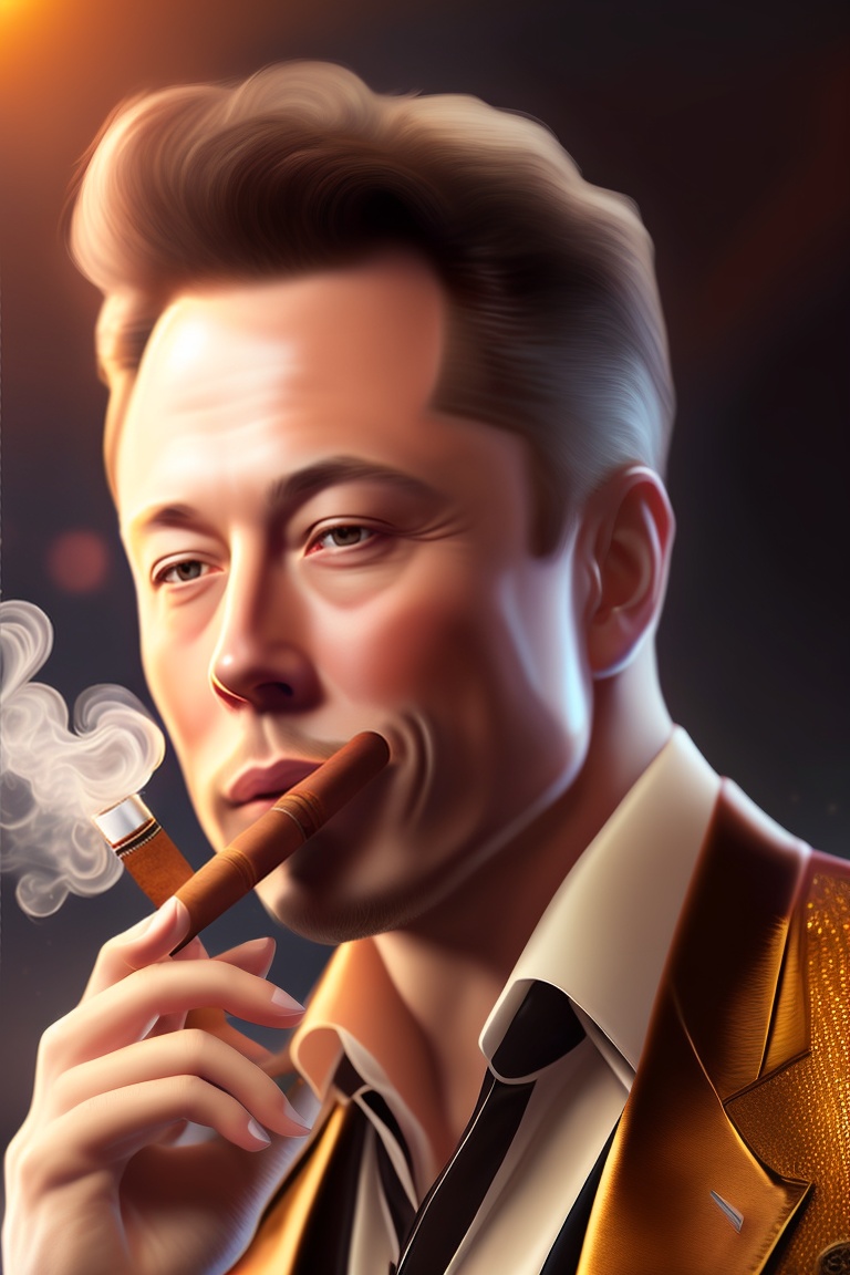 Lexica - Elon musk smoking a cigar, cinematic