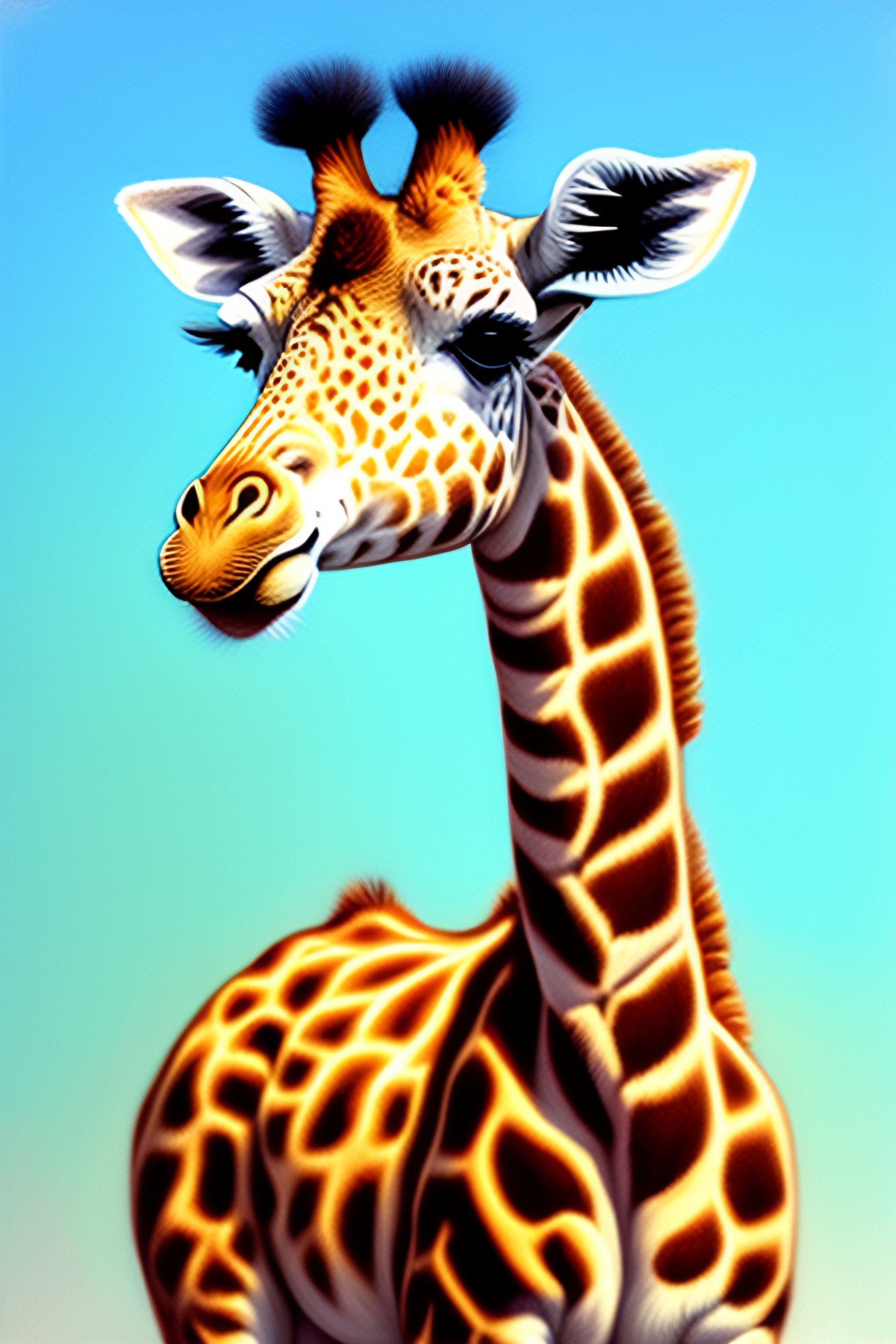 Lexica - Cute fluffy giraffe drawing,fantasy, illustration, super cute ...