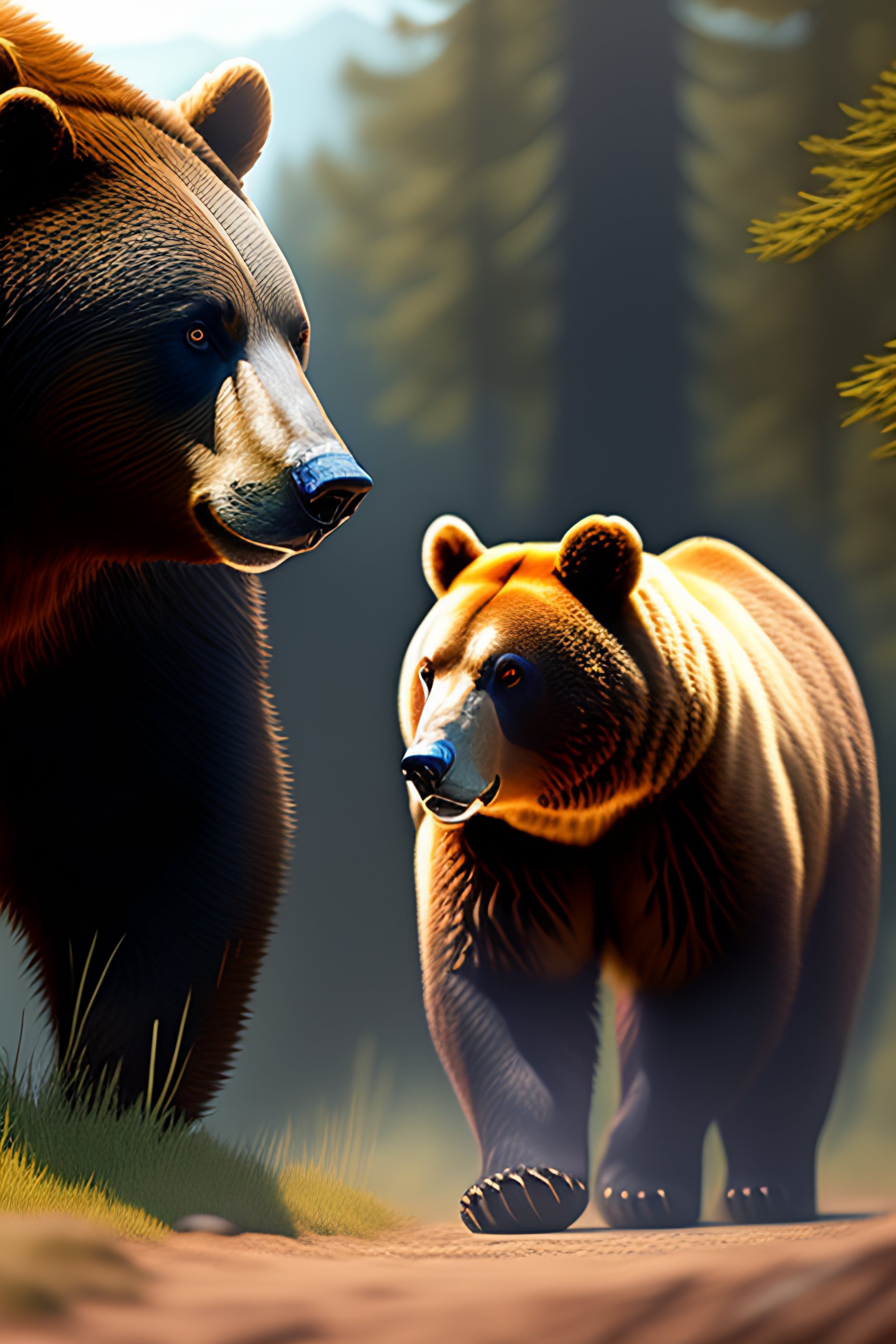 Lexica - Powerfull Bear, realistic, detailed, rpg style