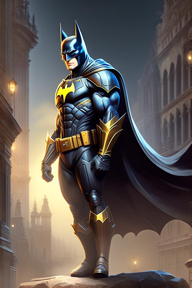 Lexica - Batman illustration, standing. 2d heavily-stylized vector ...