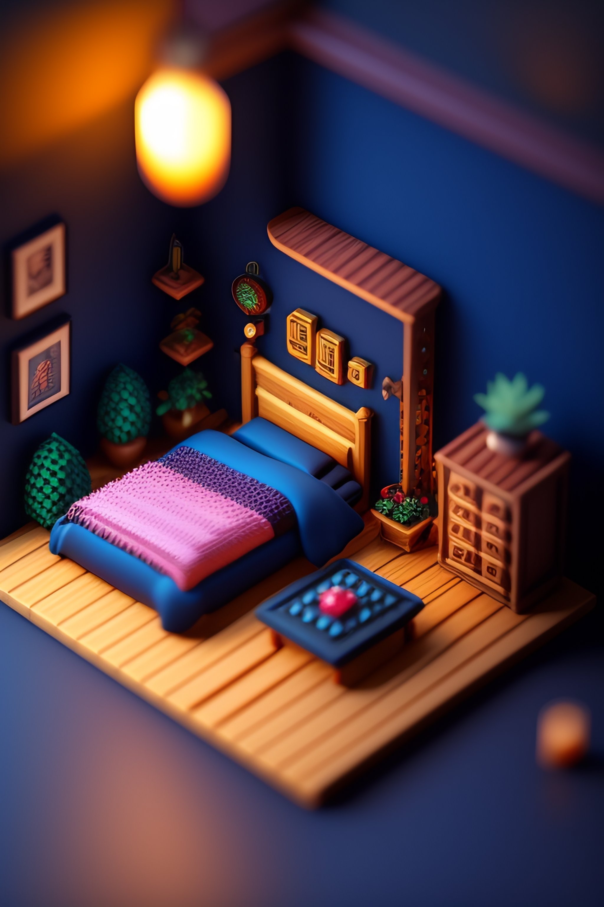 Lexica - Detailed isometric bedroom, video games, very cozy, nostalgia ...