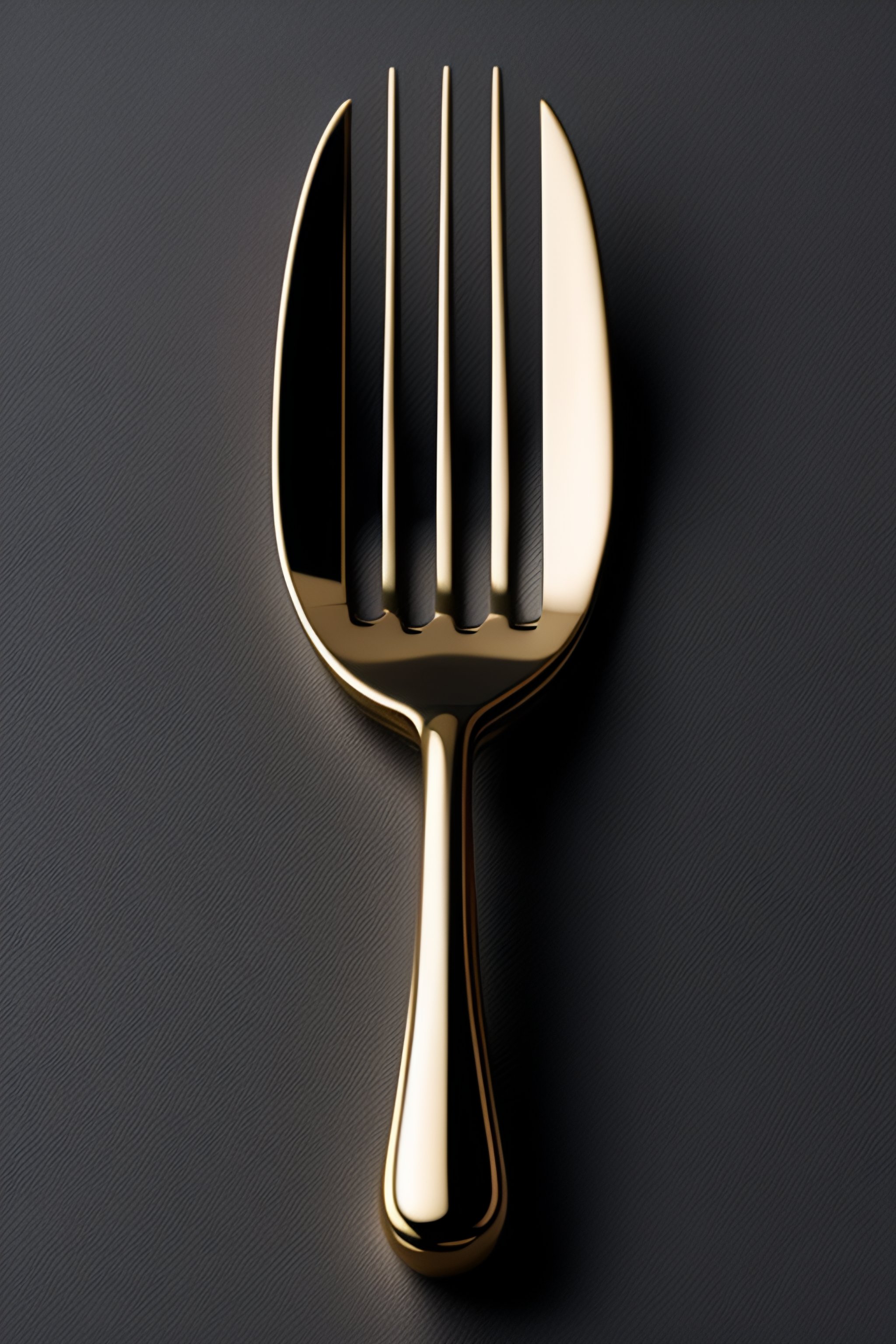 Lexica - Kink crown shaped metal fork, dark background