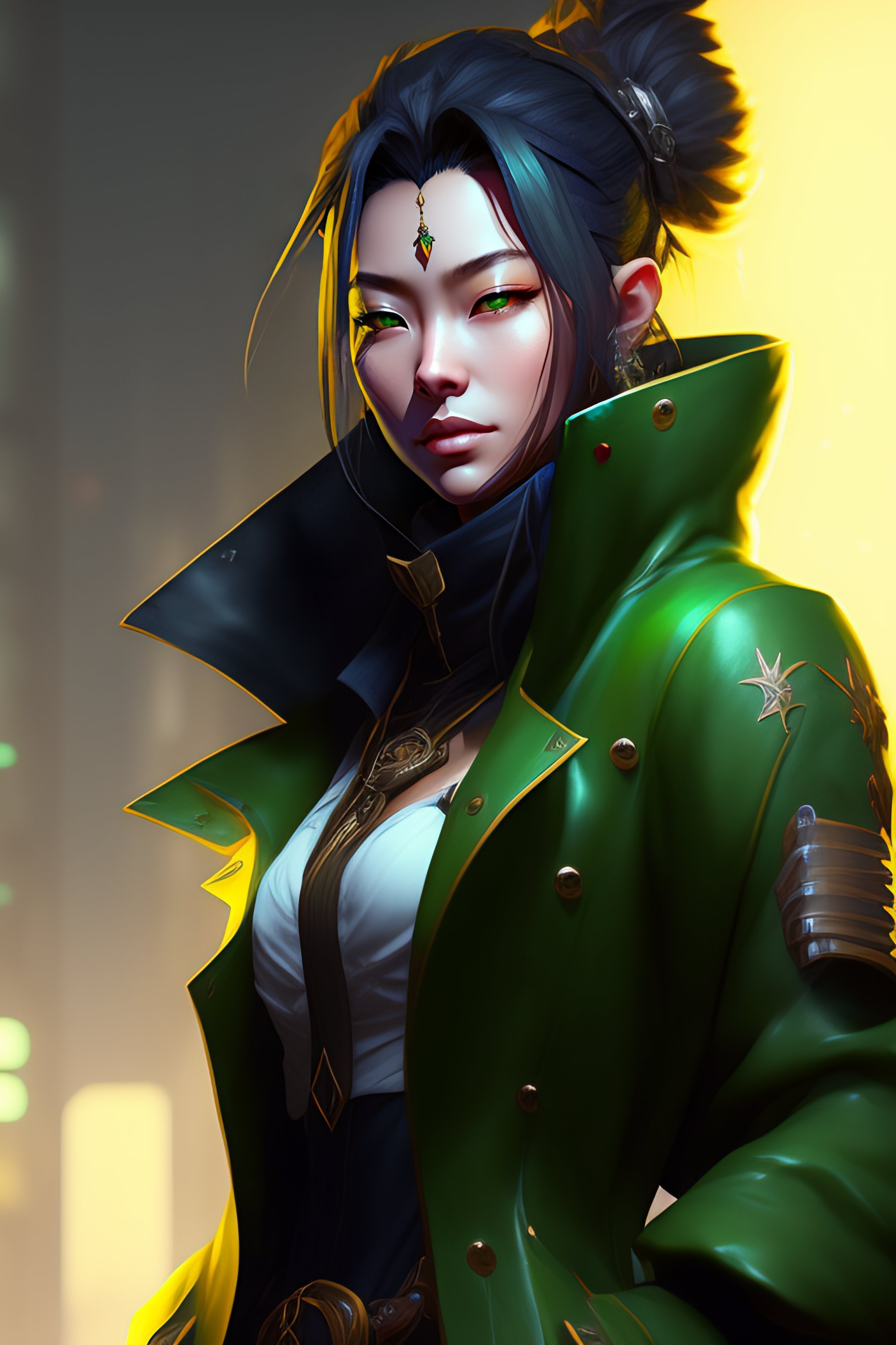 Lexica - Portrait of a beautiful green skin female goblin alchemist in ...