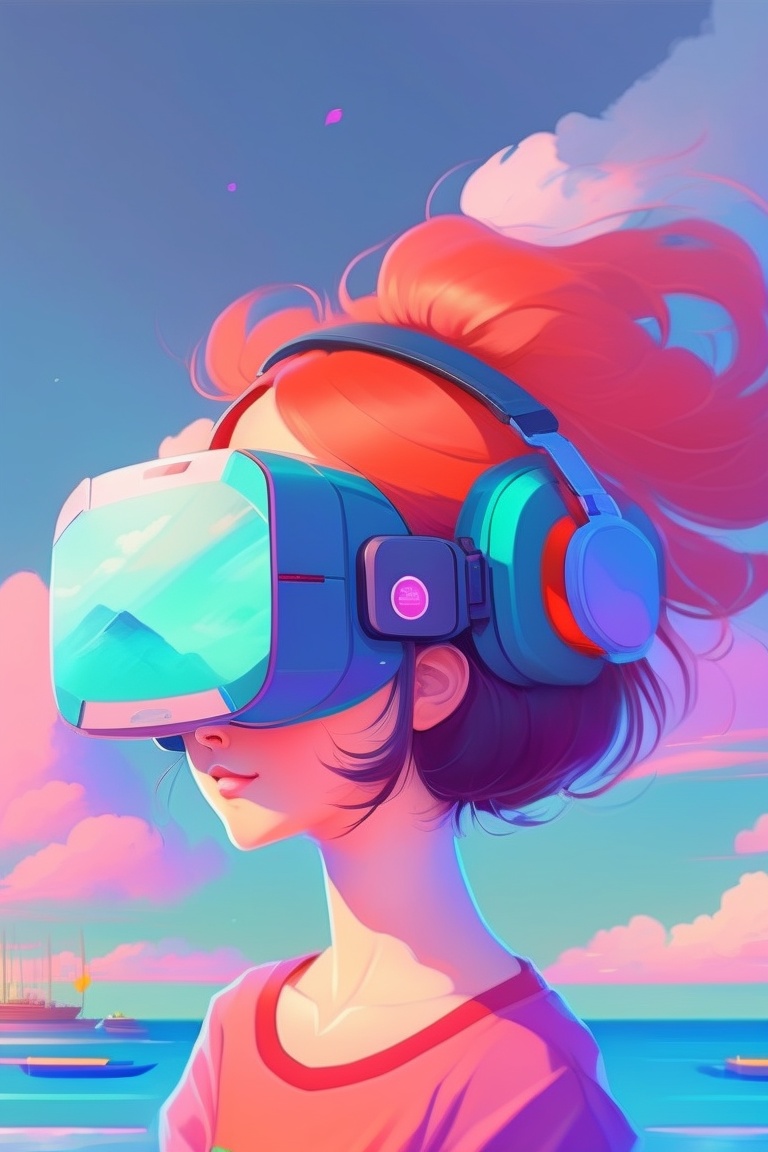 Lexica - Girl with vr headset, style of studio ghibli, akira toriyama ...