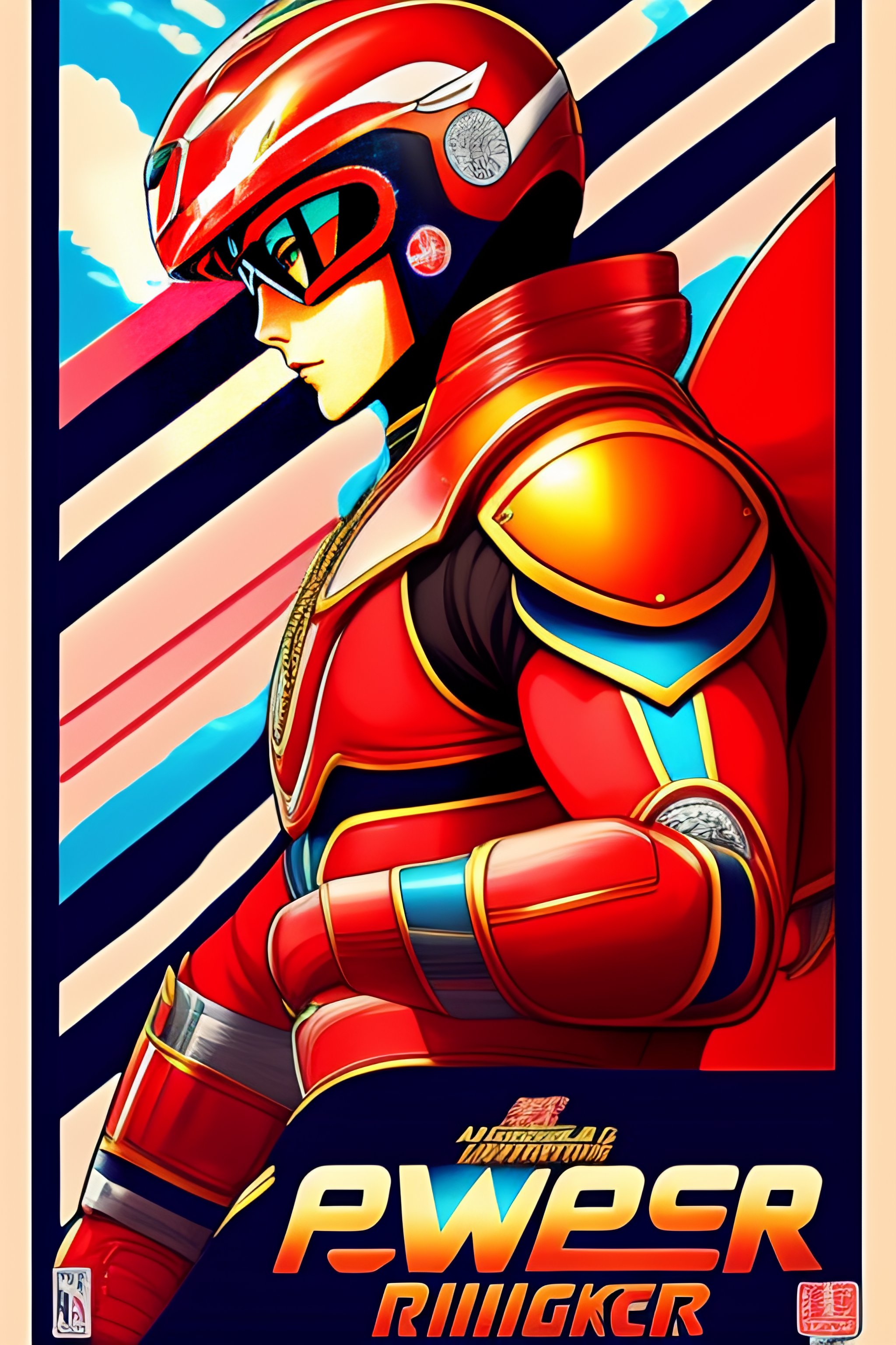 Lexica - A manga style illustration of a power rangers style vivid ...