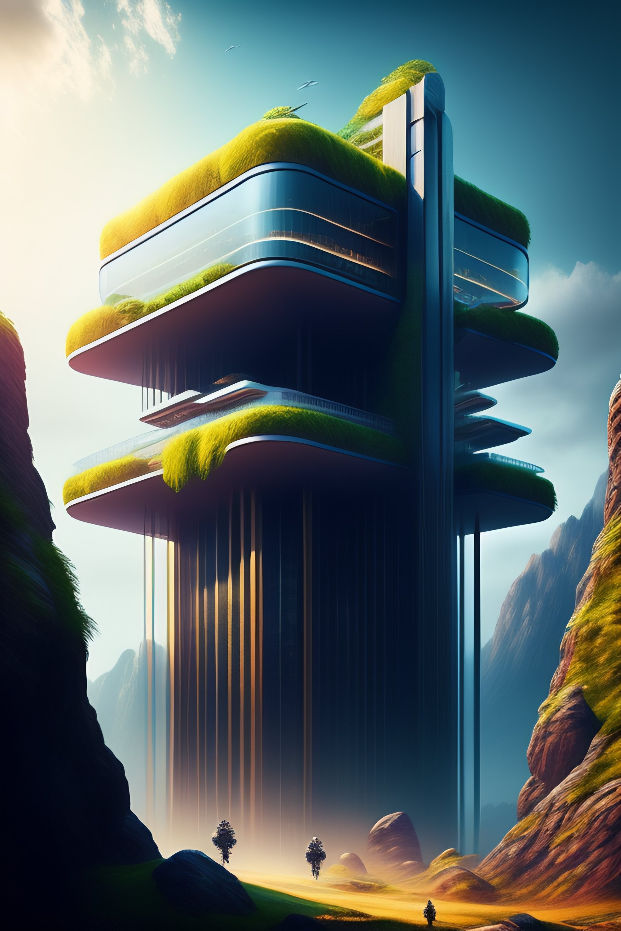Lexica - Landscape, fantastic, cinematic, cyber, meny building, utopia ...
