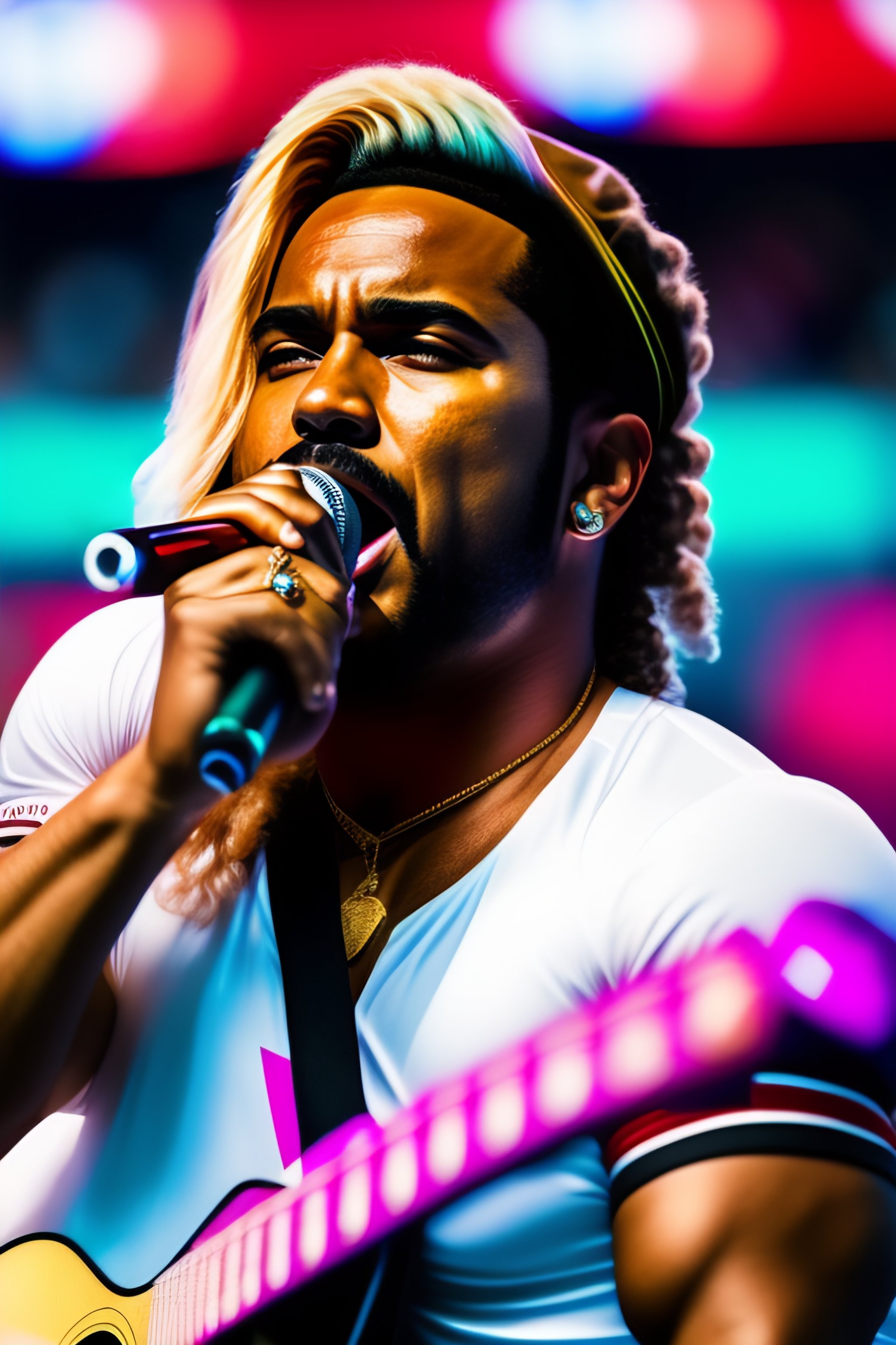 Lexica - Artista dazh cantando para el publico en un estadio