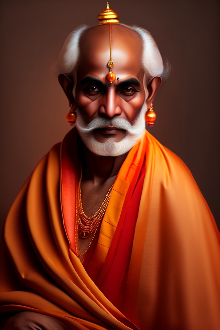 Lexica - Old indian monk pandit,with tilak on head,wear bhagwa clothes ...