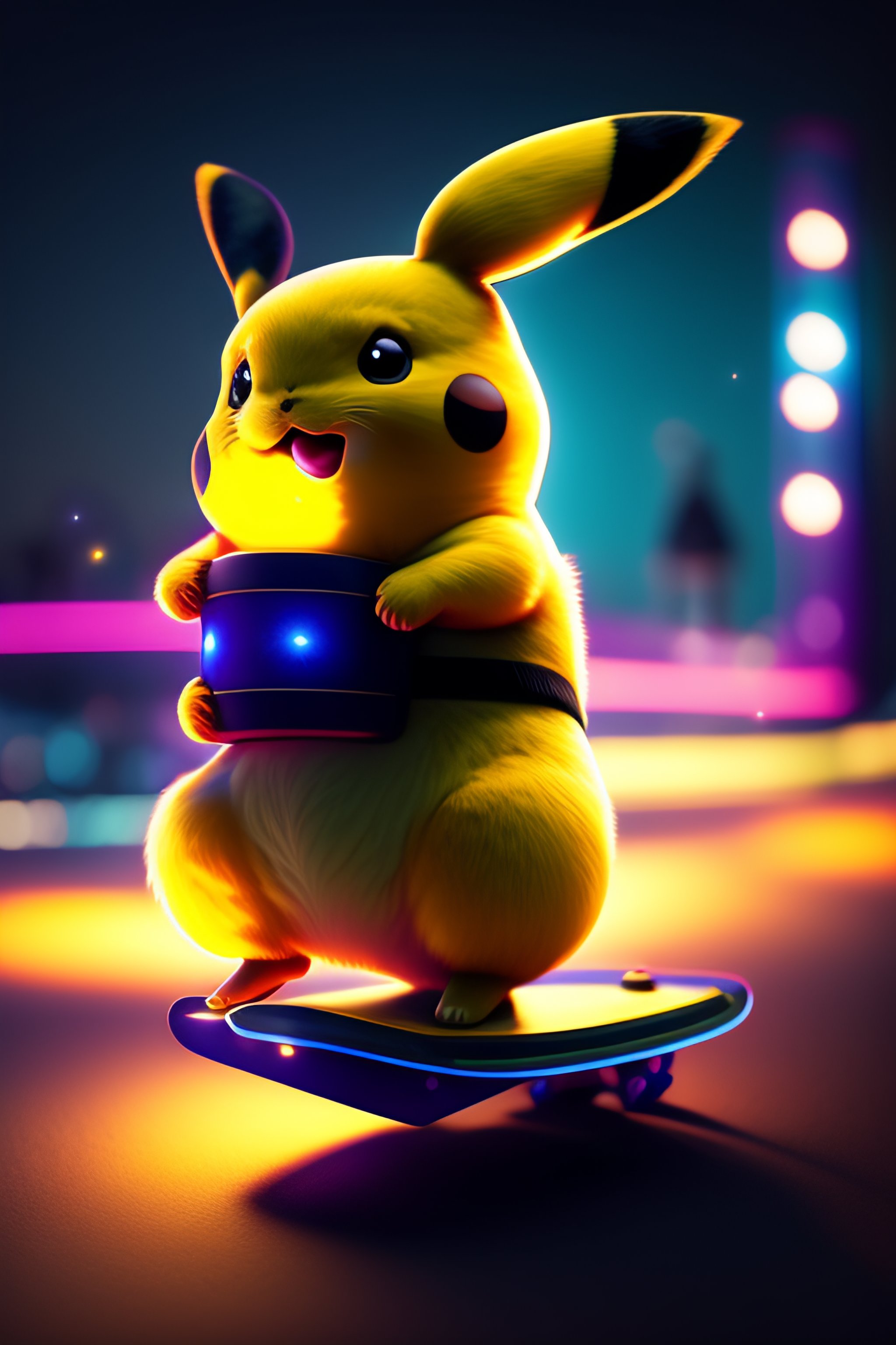 Lexica - Pikachu skateboarding in a giant galactic skatepark ...