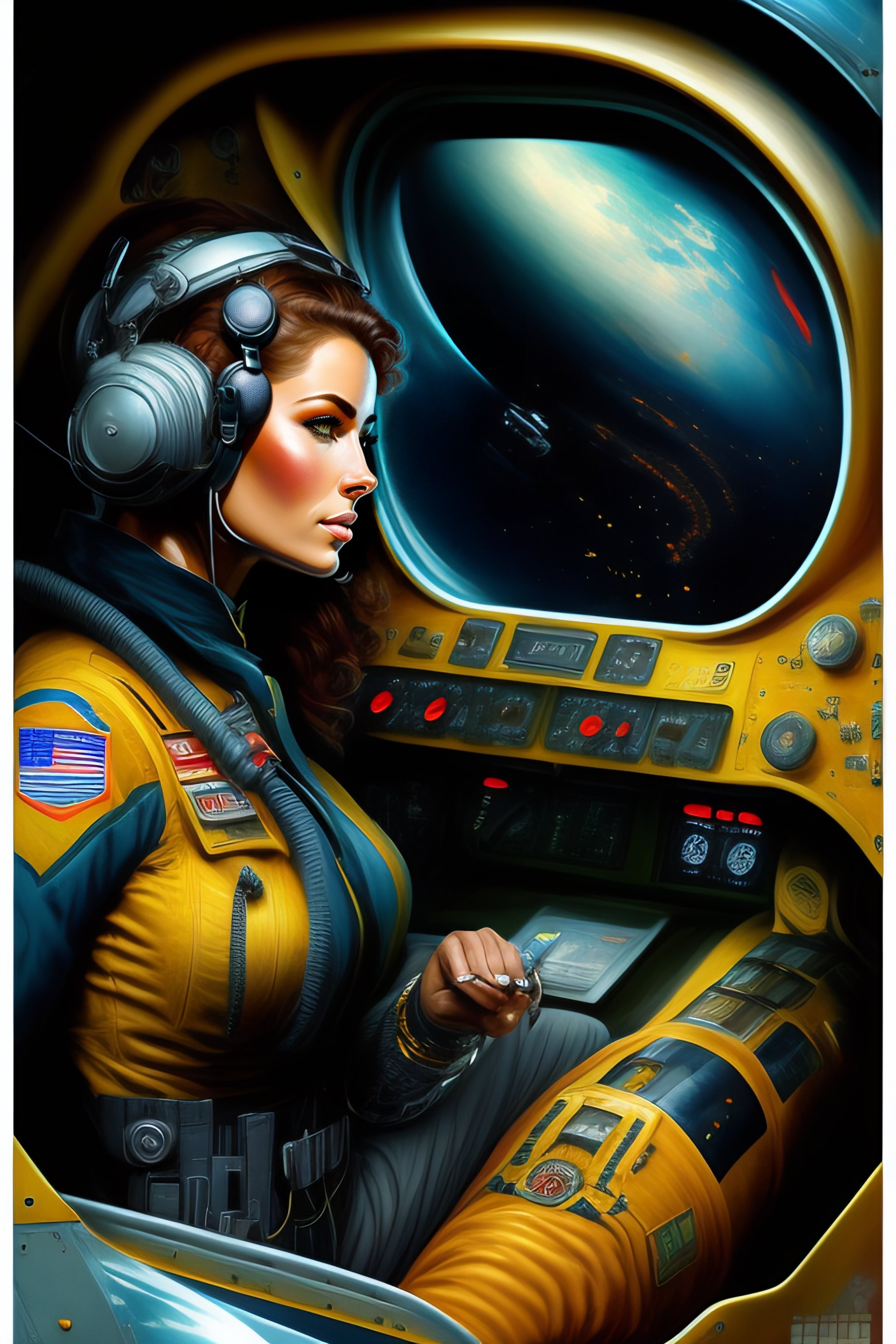 Lexica - Cyborg pilot Russian, interior cockpit, hyperdetailed, by john ...