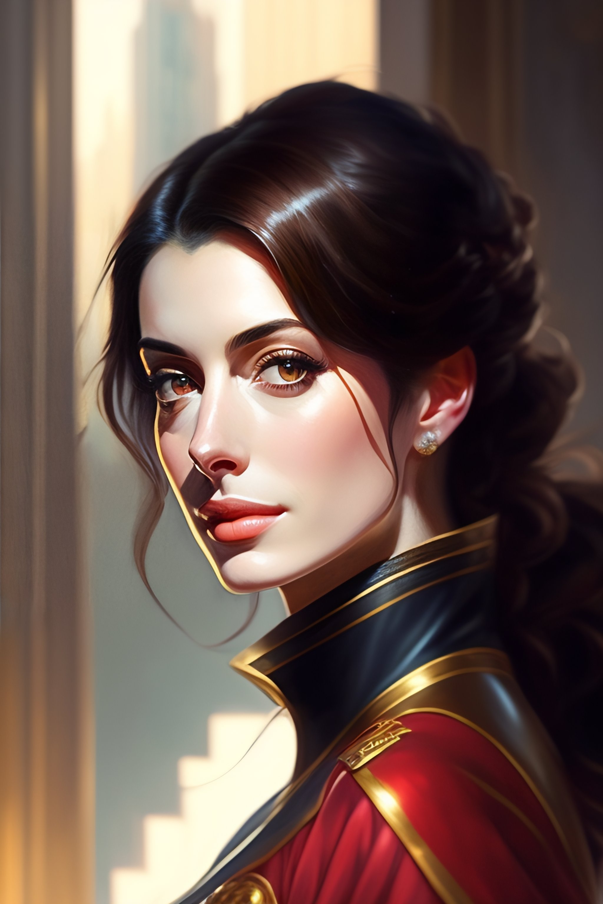 Lexica - Anne Hathaway, American actress, baroque oil painting anime ...
