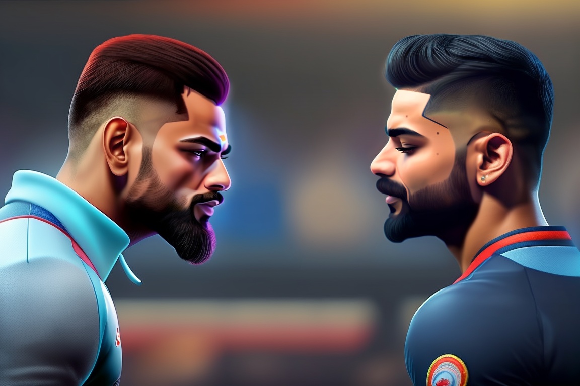 Lexica - Ms Dhoni Talking To Virat Kohli, 8k Ultra, realistic vector art