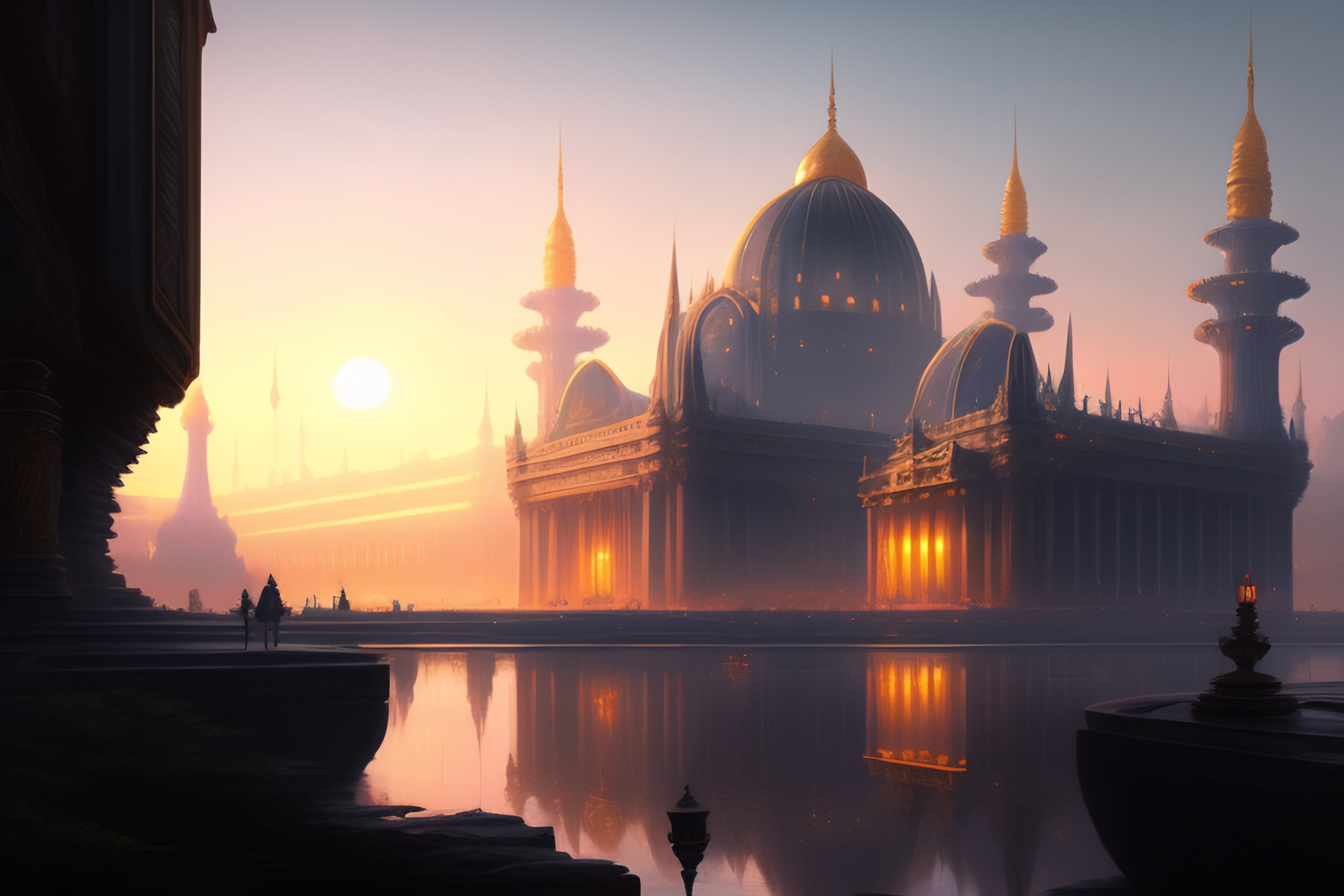 Lexica - Epic view, wide angle, elegant fantasy capital city, insanely ...