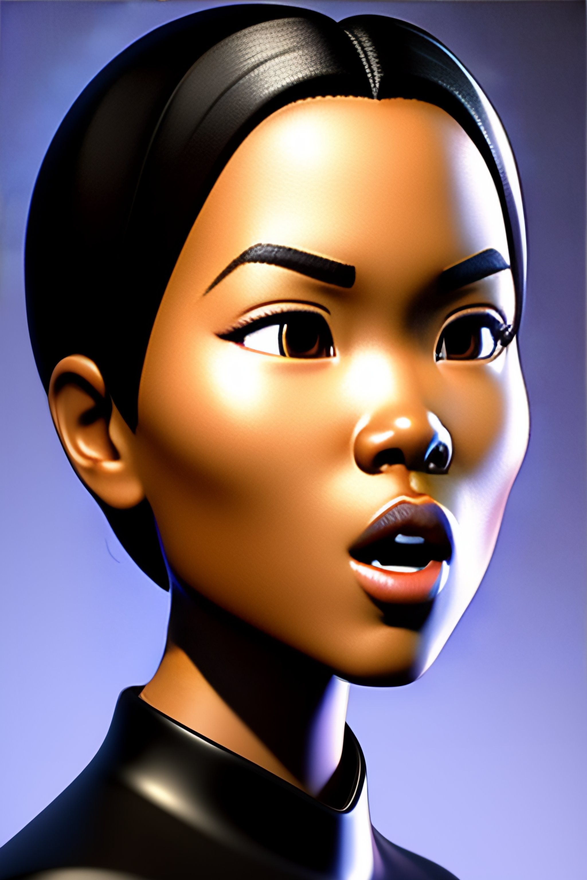 Lexica - Nintendo mii face portrait with mouth slightly open, looking ...