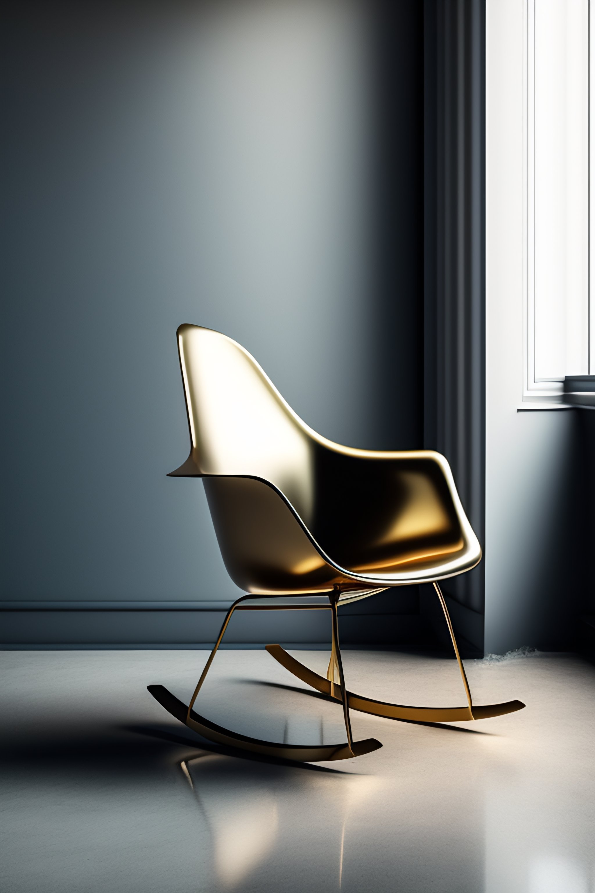 Lexica - Modernist metallic rocking chair, danish design, studio ...