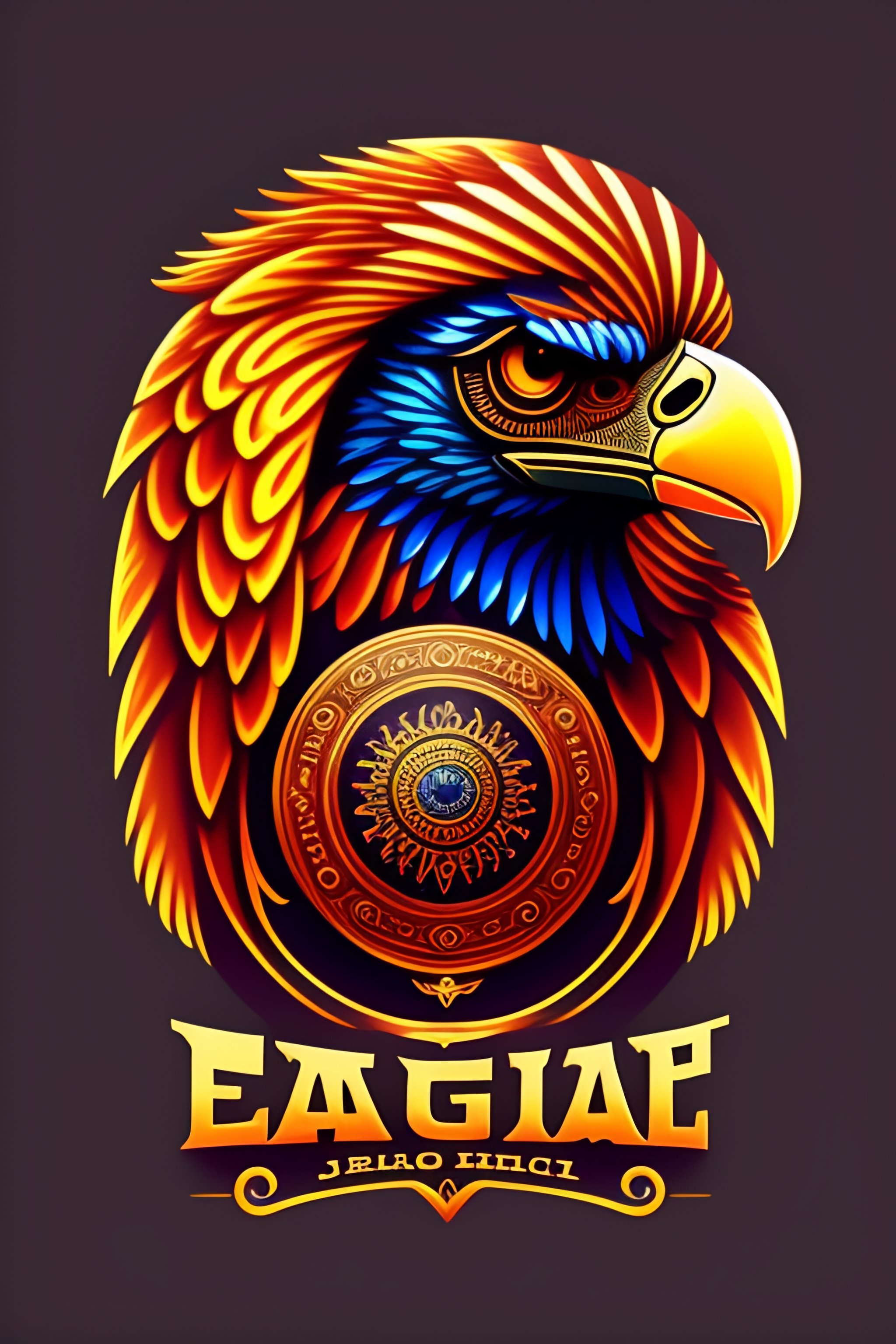 Lexica - Logo of eagle's head with big eye, steampunk, aztec ...