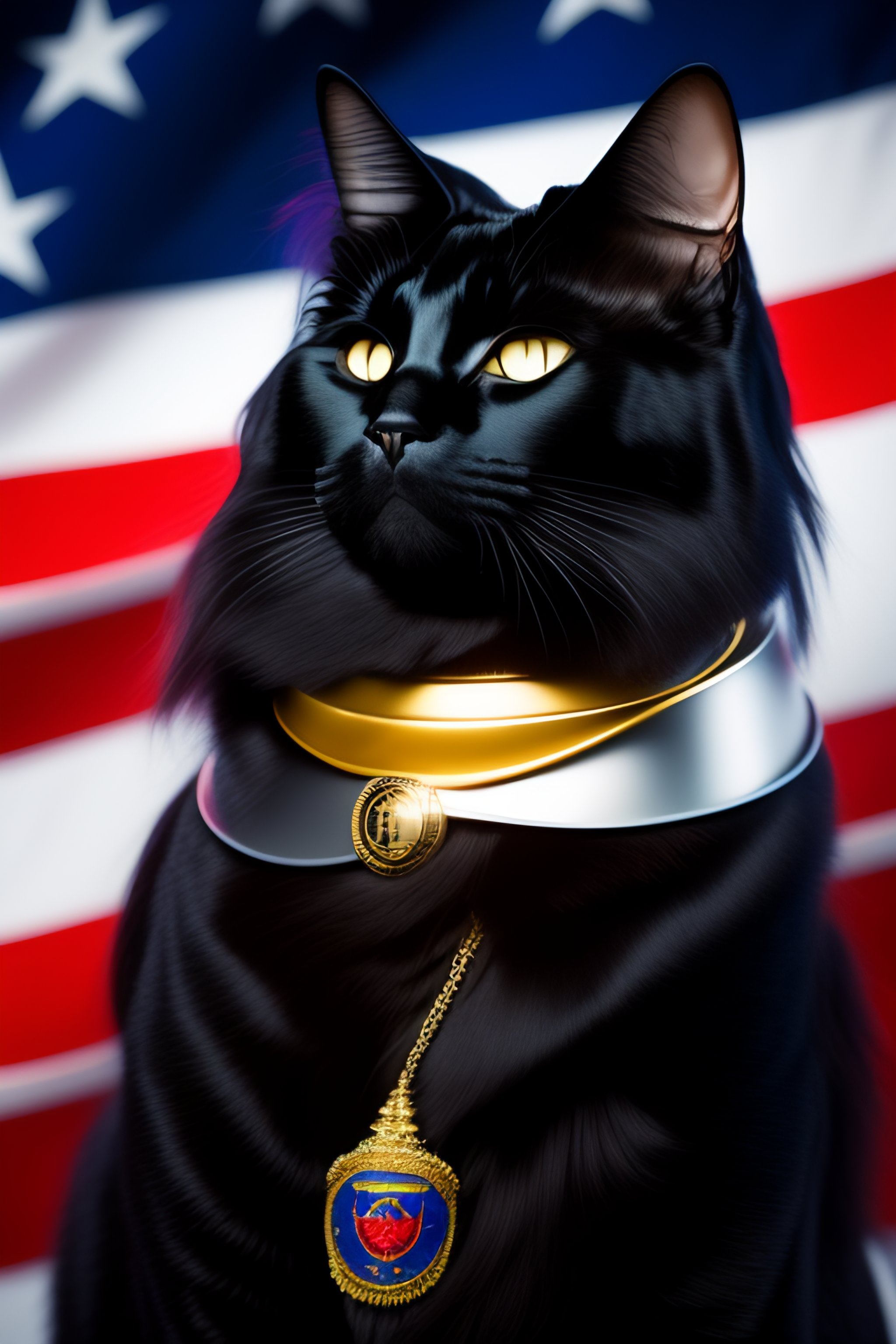 Lexica - Portrait of a long-haired black cat astronaut with European ...