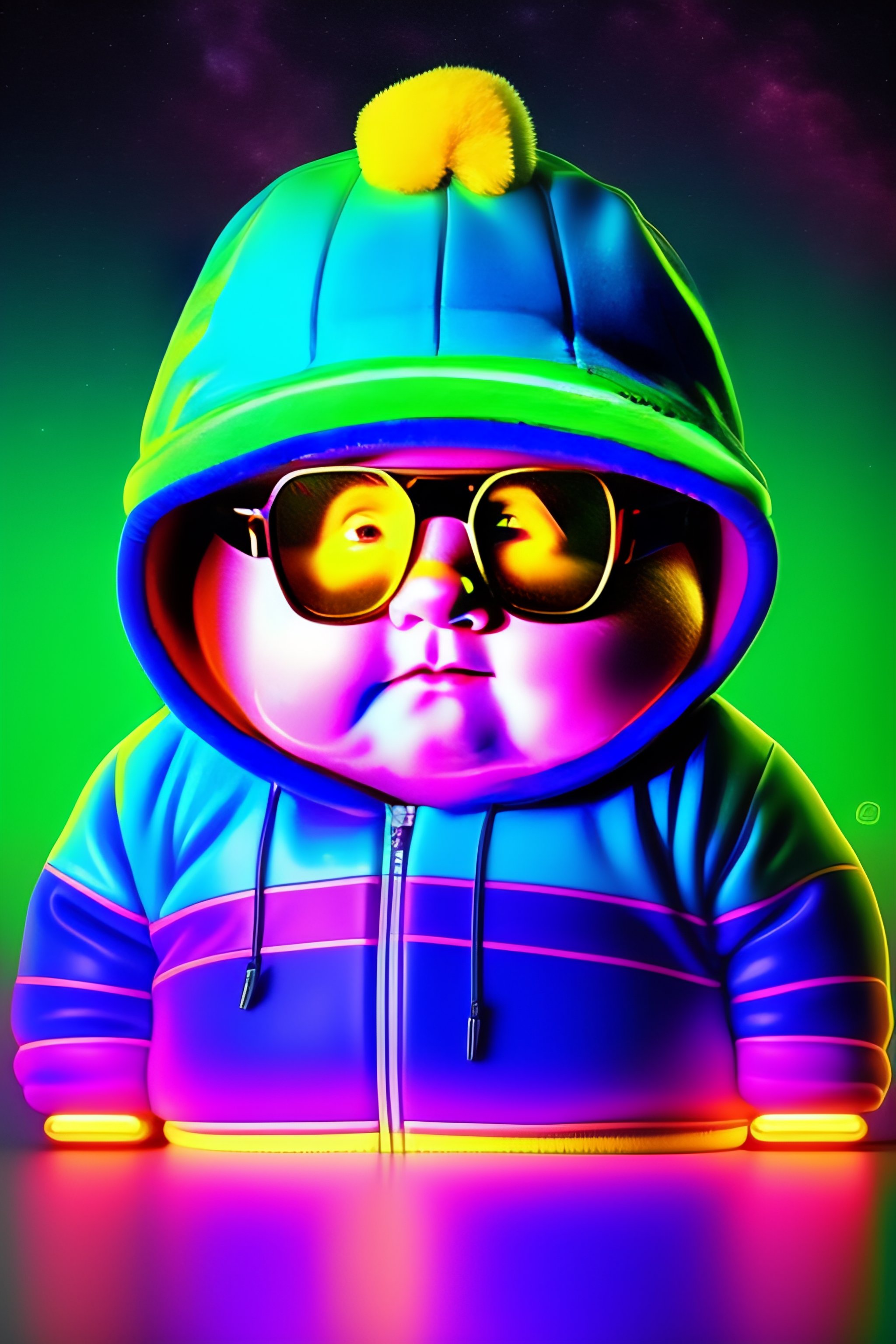 Lexica - Retrowave cartman from south park, neon lights